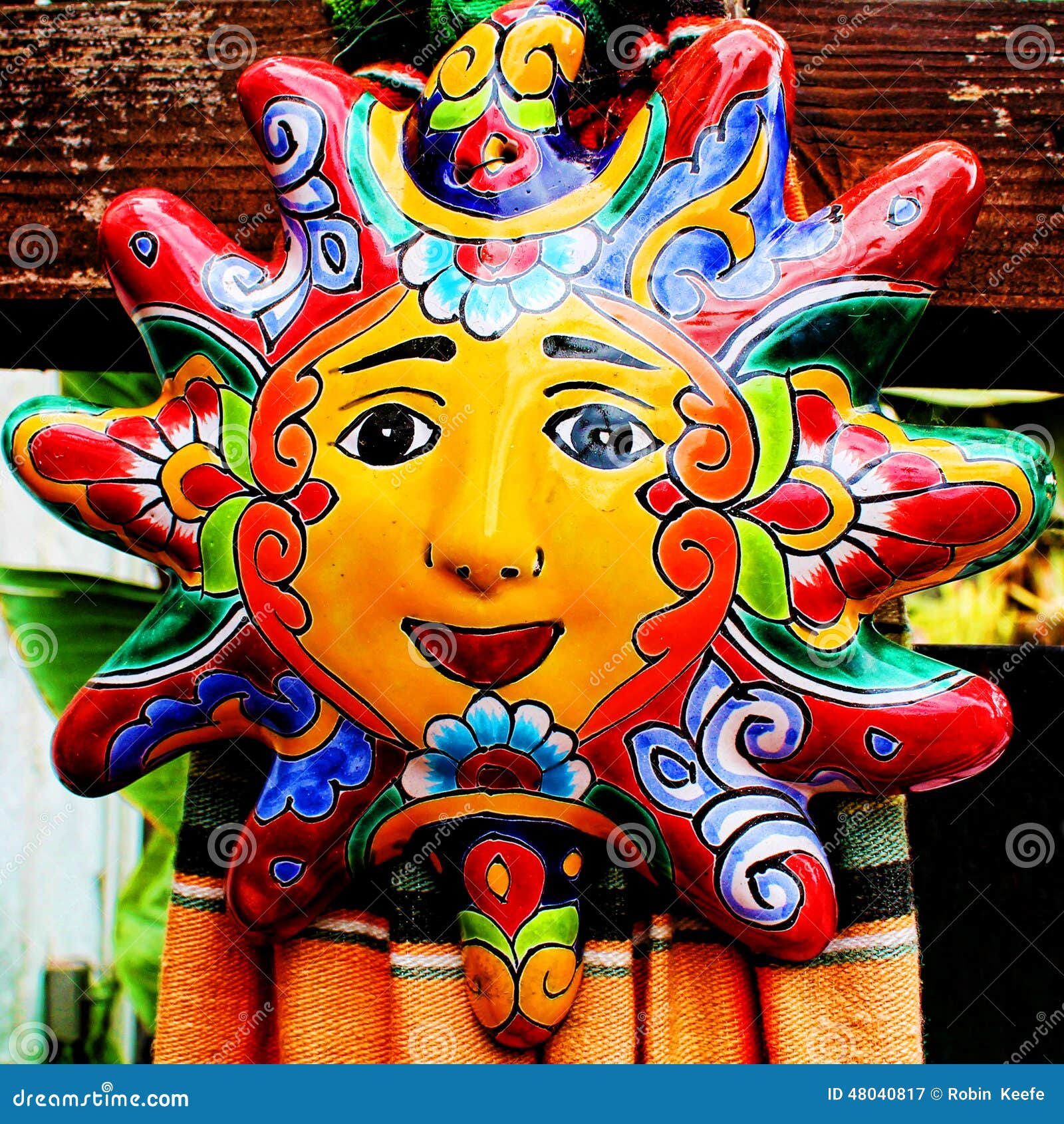 Painted Mexican Sun stock image. Image of colored, front - 48040817