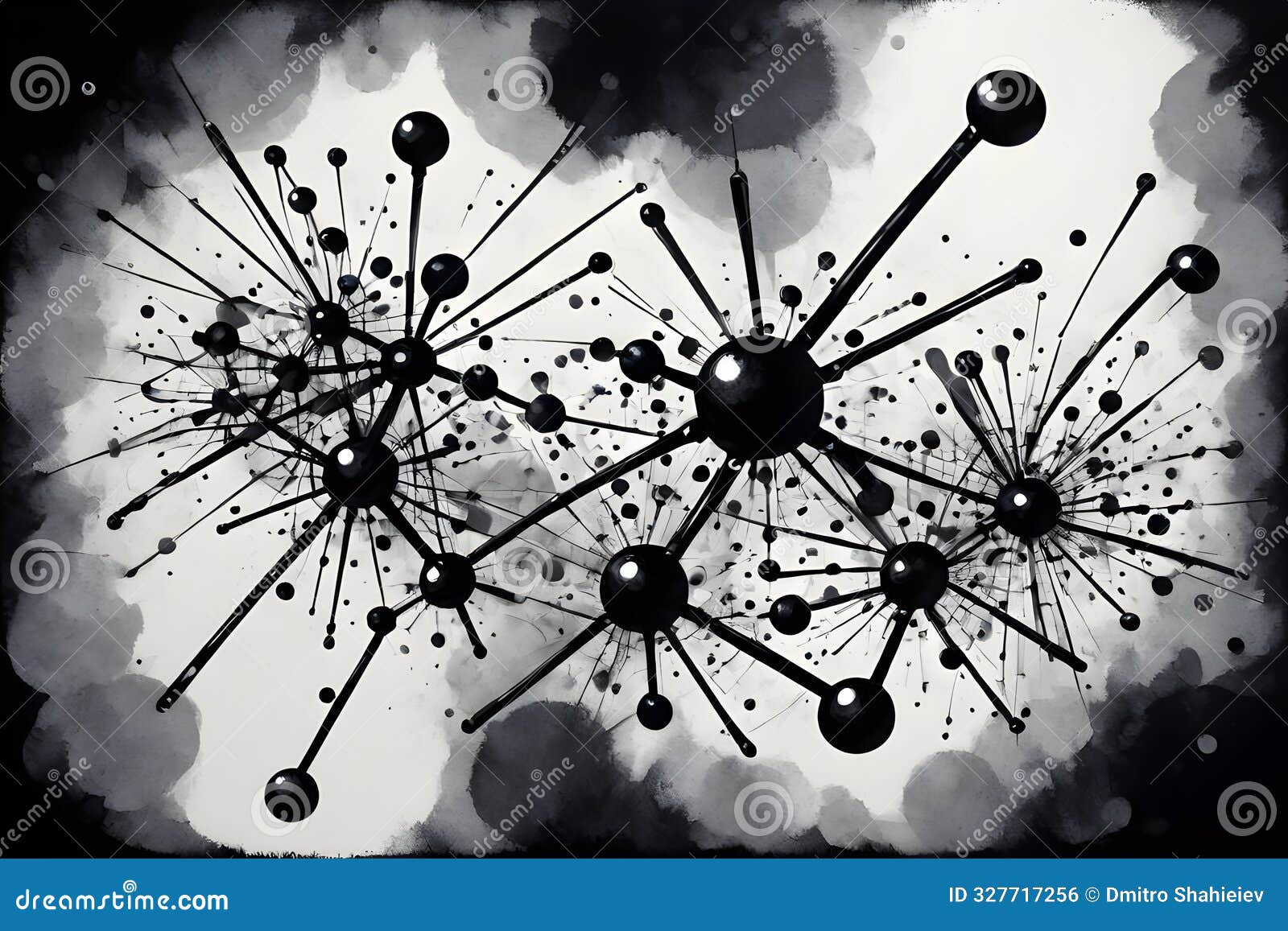Painted molecule stock illustration. Illustration of abstract - 327717256