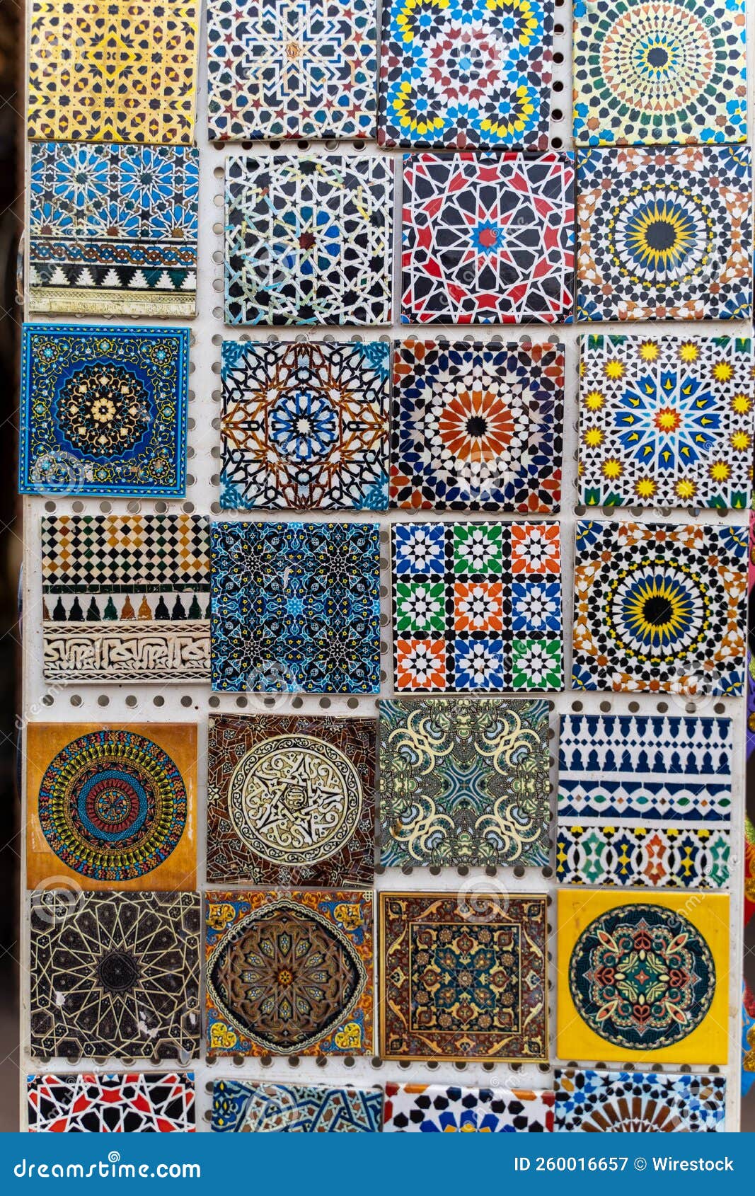 Painted Moroccan Tiles in the Market of Marrakech Editorial Photography ...