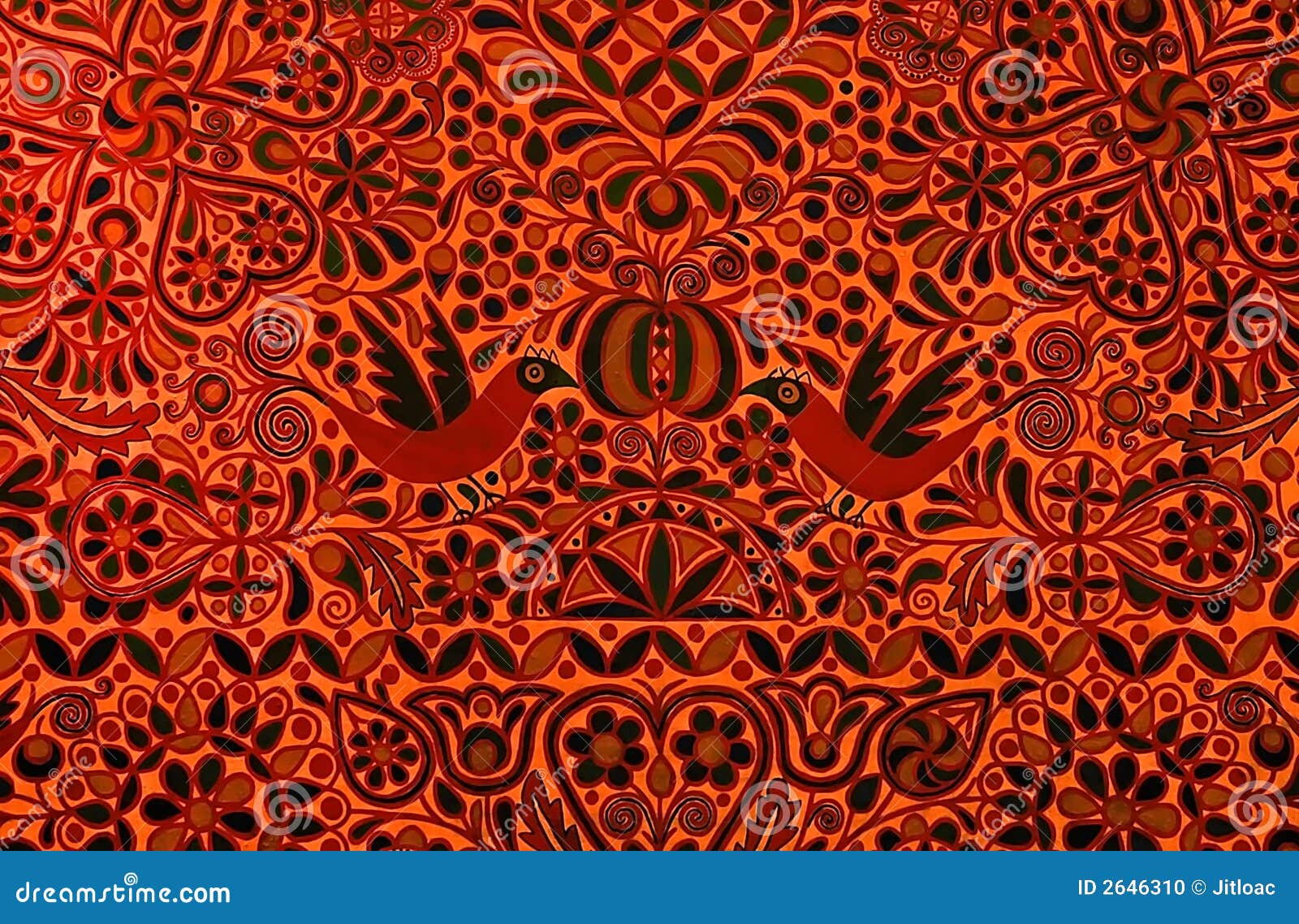 Natural Pattern From Large Round Spiky Palm Tree Leaves On Clear Blue ...