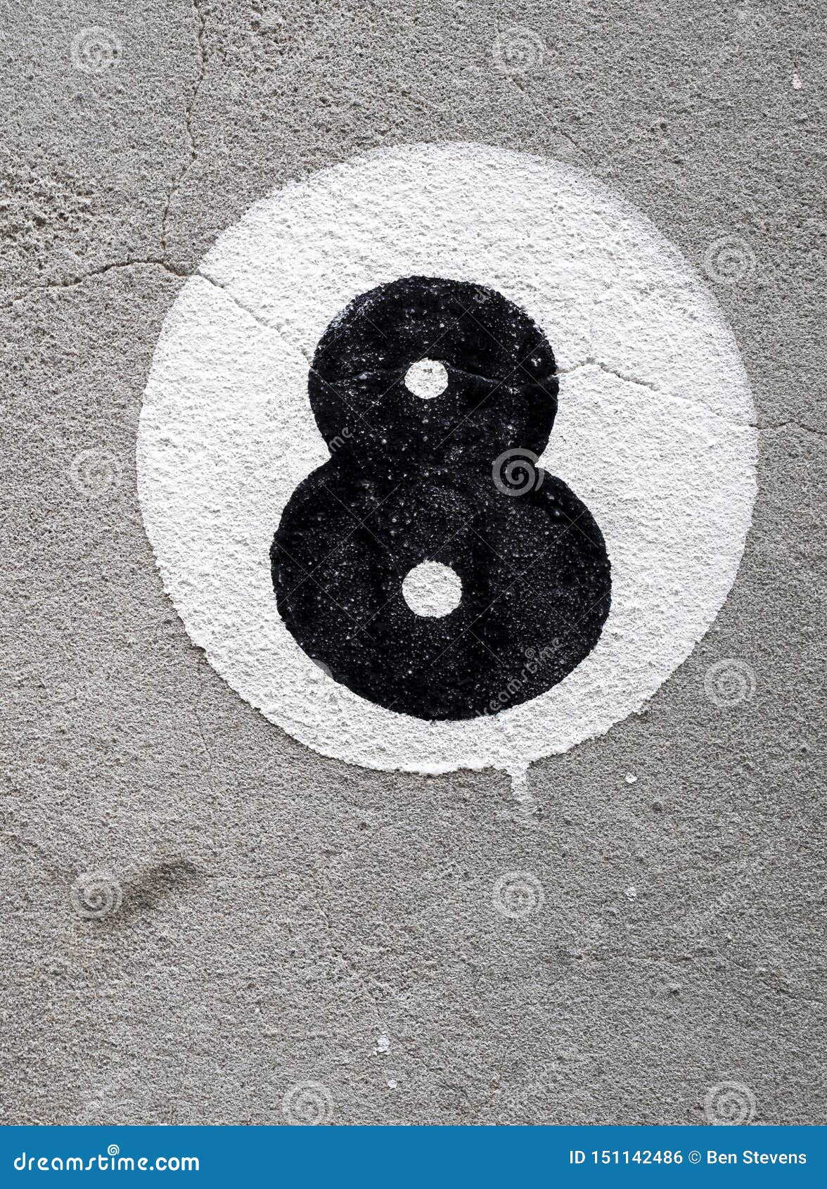 Painted Number Eight on Wall on Wall Stock Photo - Image of circle ...