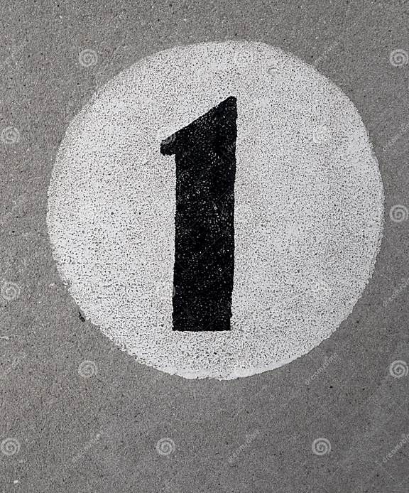 Painted Number One on Wall on Wall Stock Photo - Image of drawing ...