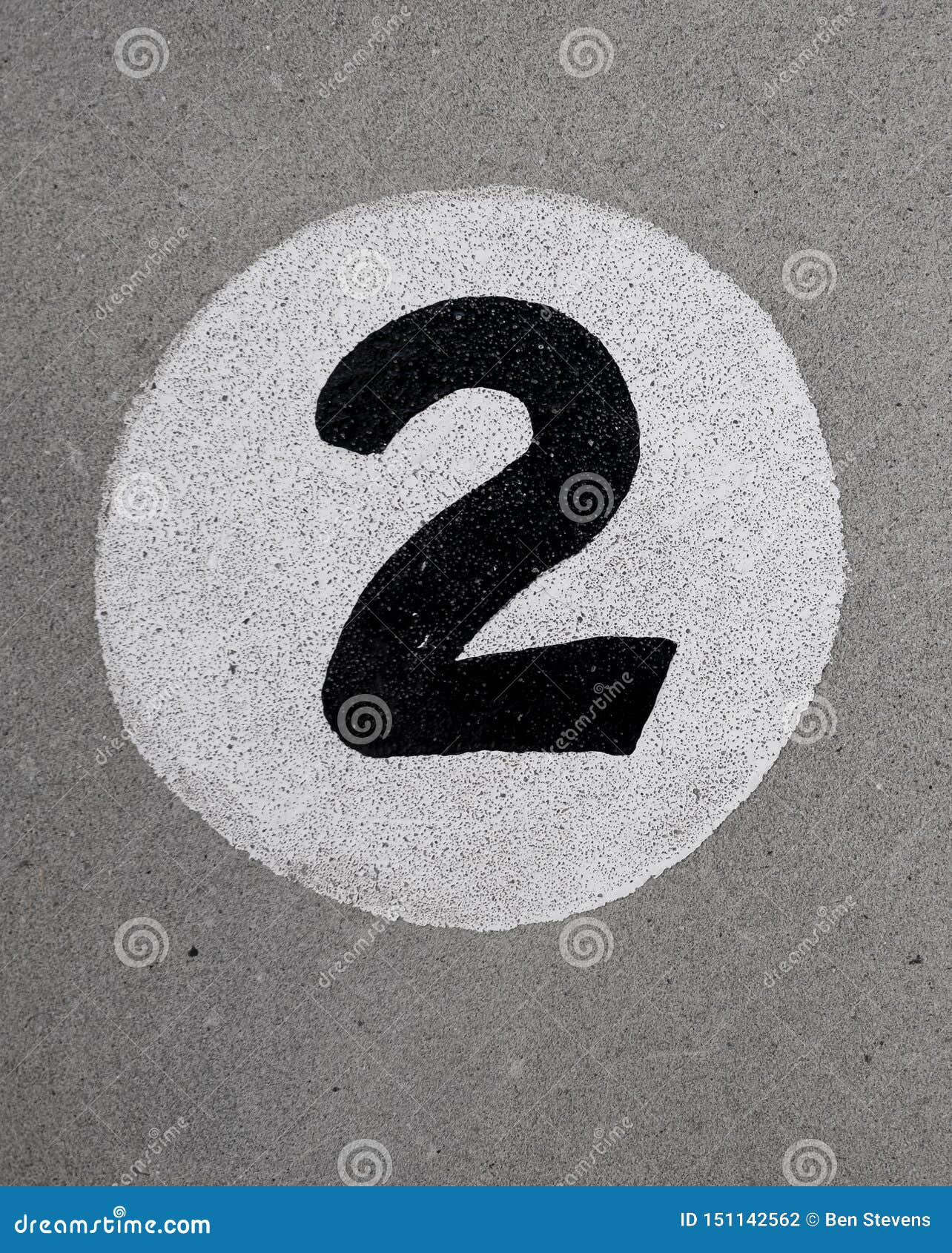 Painted Number Two on Wall on Wall Stock Photo - Image of painted ...