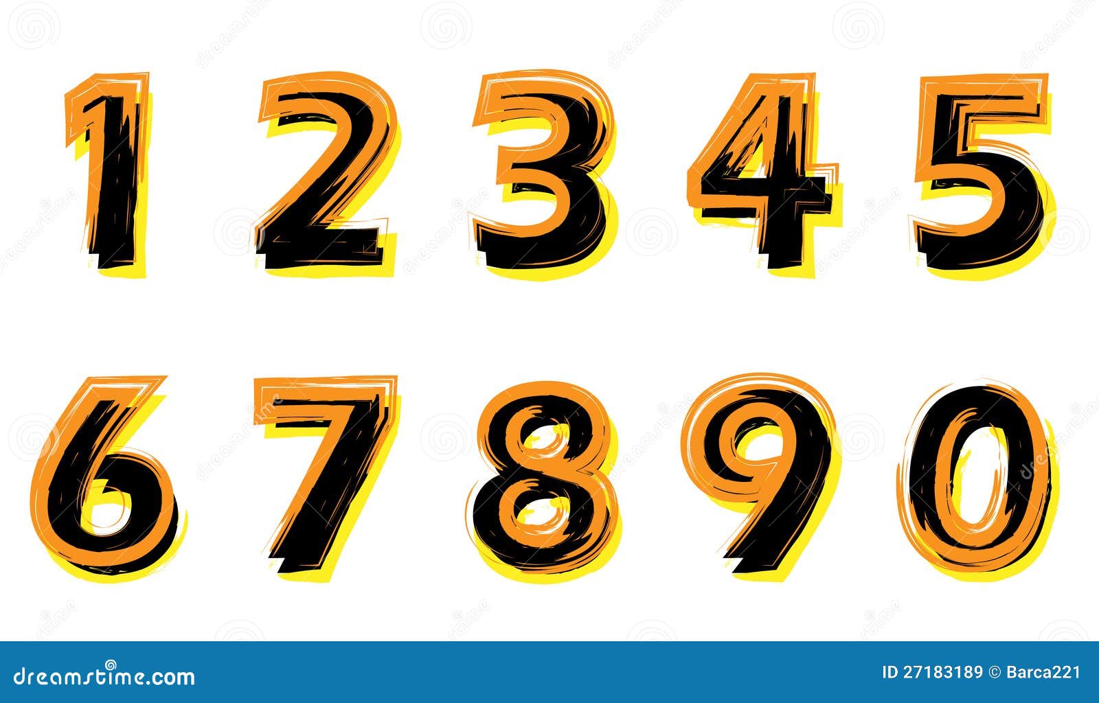 Painted numbers stock vector. Illustration of naught - 27183189