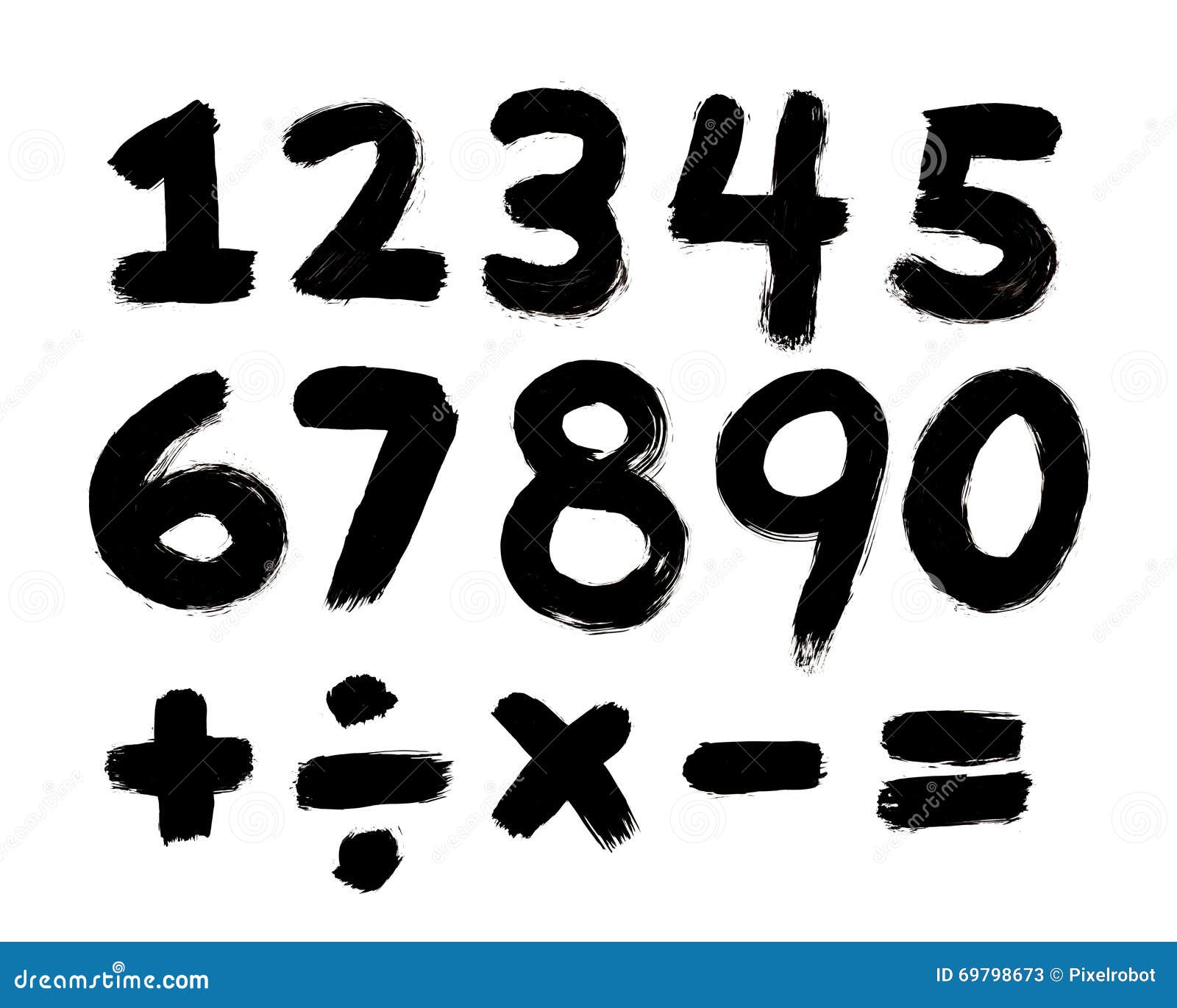 Painted Numbers stock illustration. Illustration of learning - 69798673