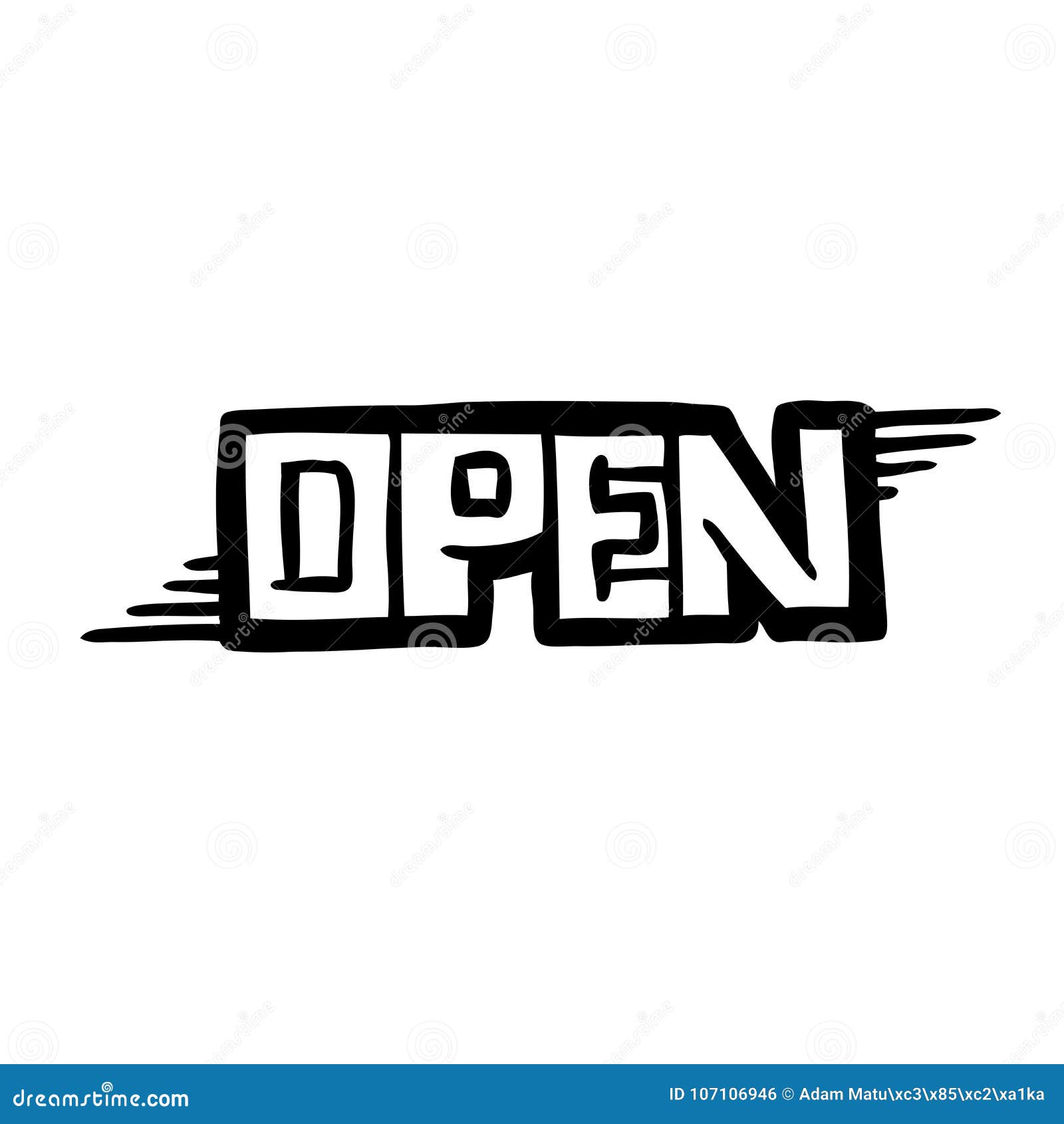 Painted Open text stock illustration. Illustration of painted - 107106946