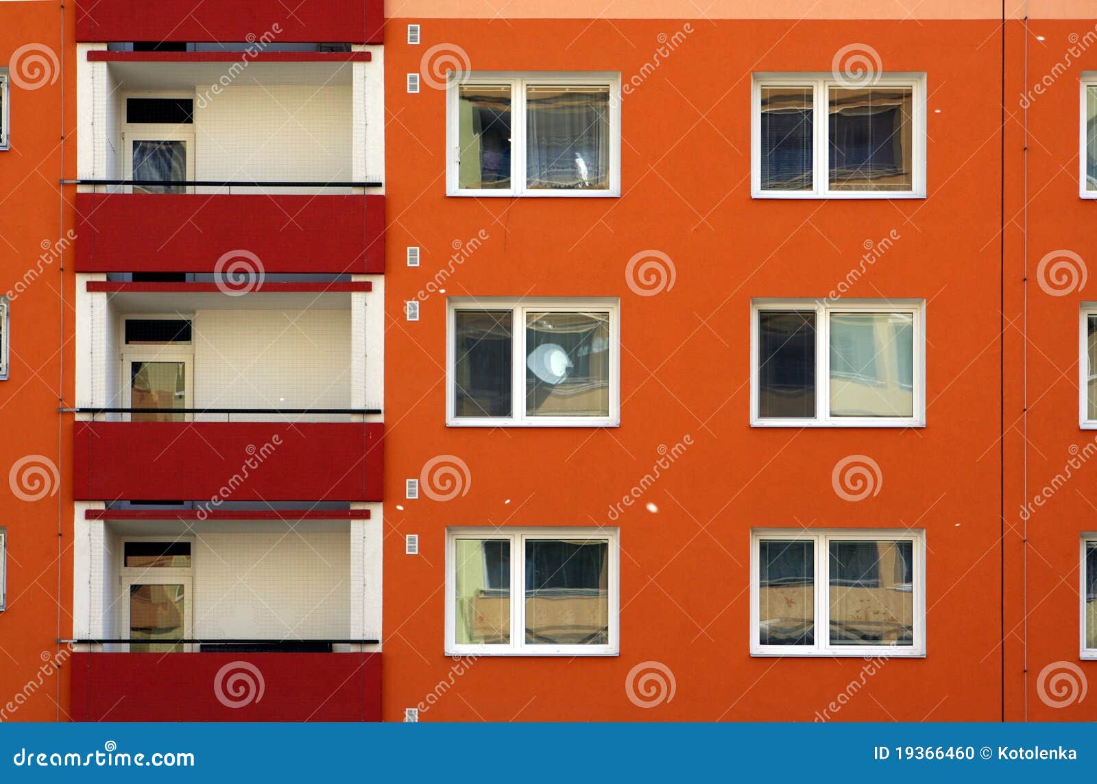 Painted orange building stock photo. Image of built, block - 19366460