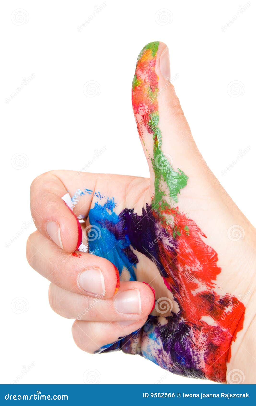 Painted palm stock photo. Image of human, natural, blue - 9582566