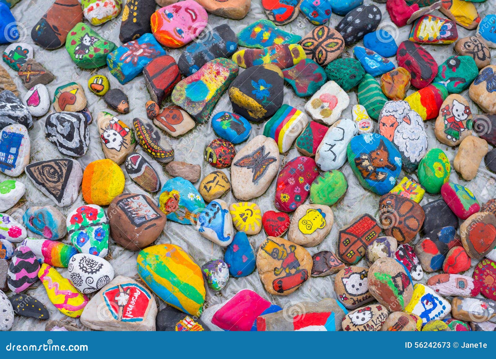 Painted pebbles stock image. Image of floral, pebbles - 56242673