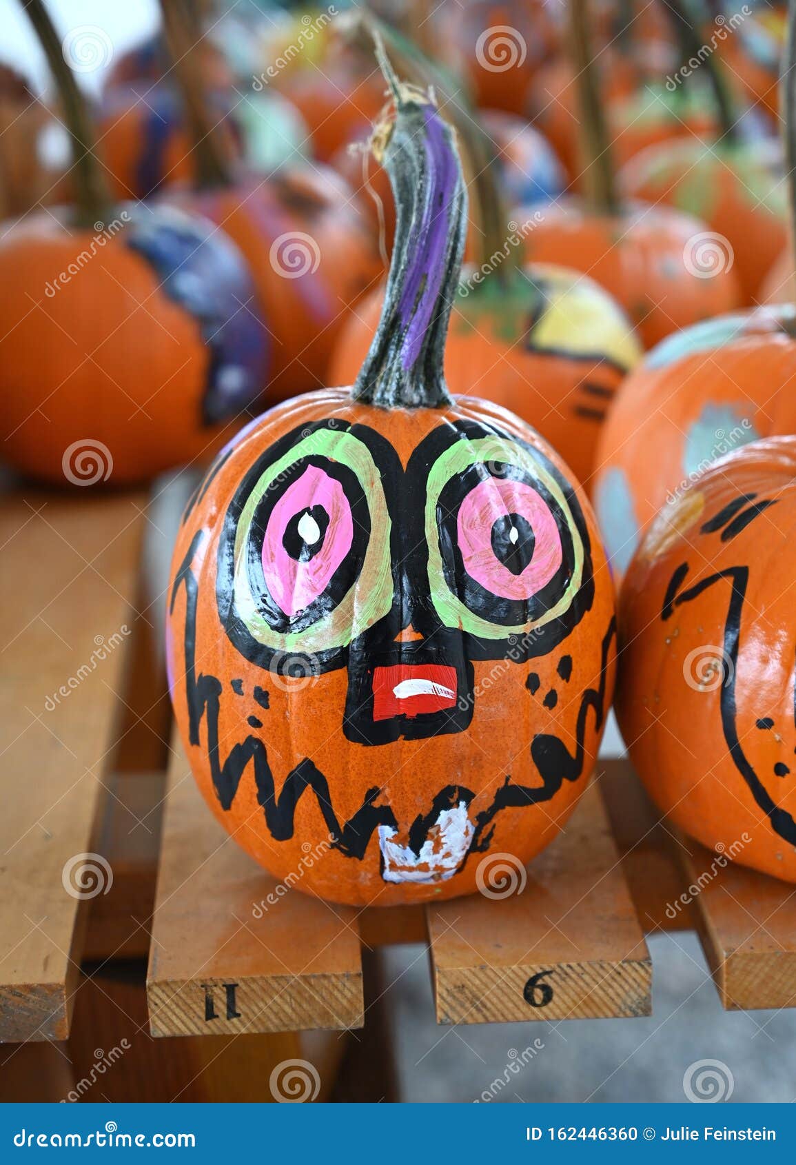 Painted Pumpkin Face stock photo. Image of pumpkins - 162446360