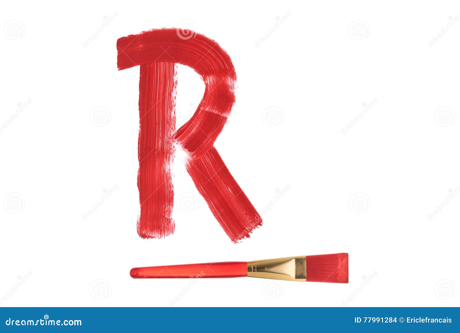 Painted R Letter with Brush Isolated on Pure White Stock Photo - Image ...