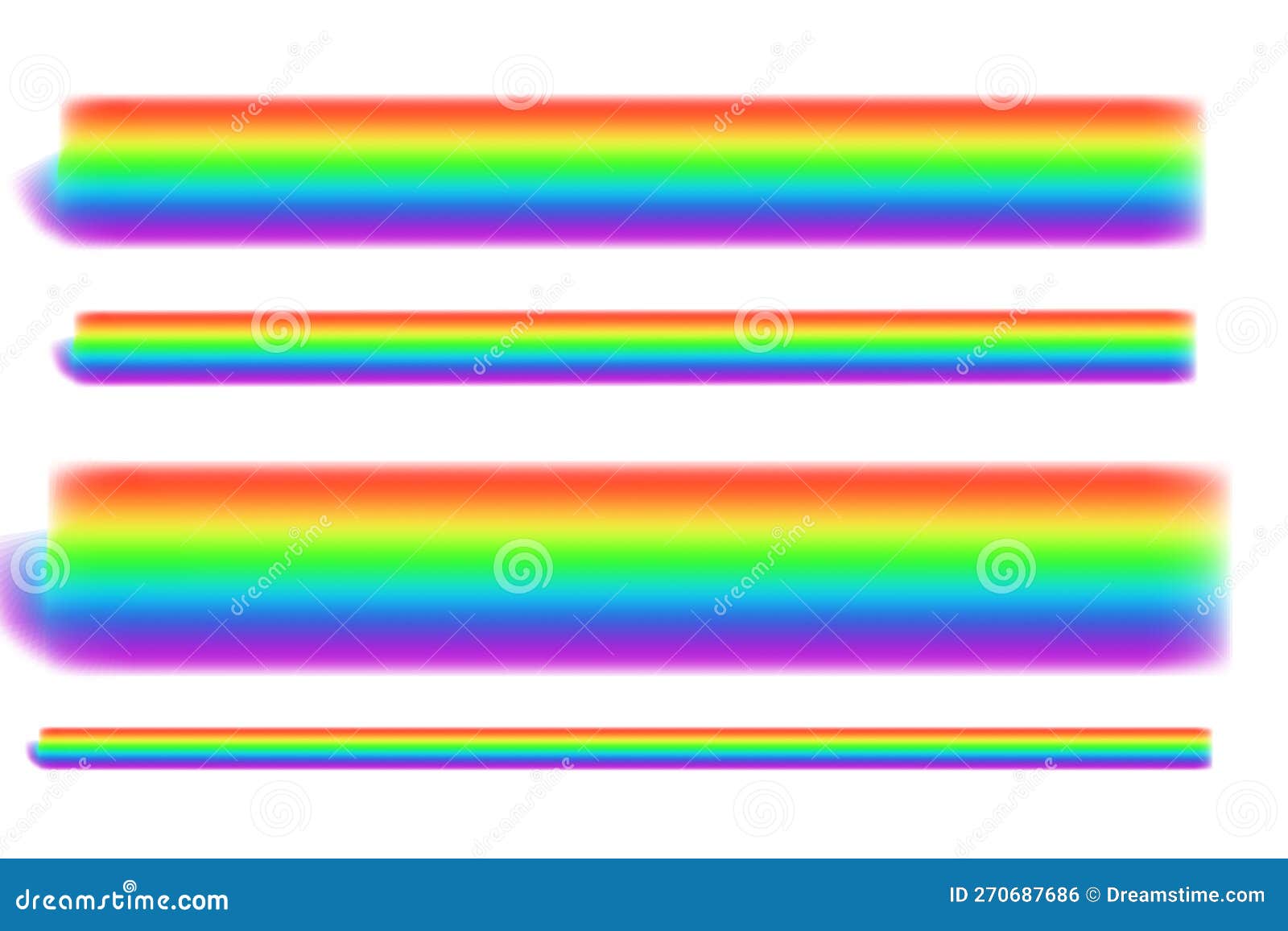 Painted Rainbow Elements on Transparent Background. Stock Photo ...