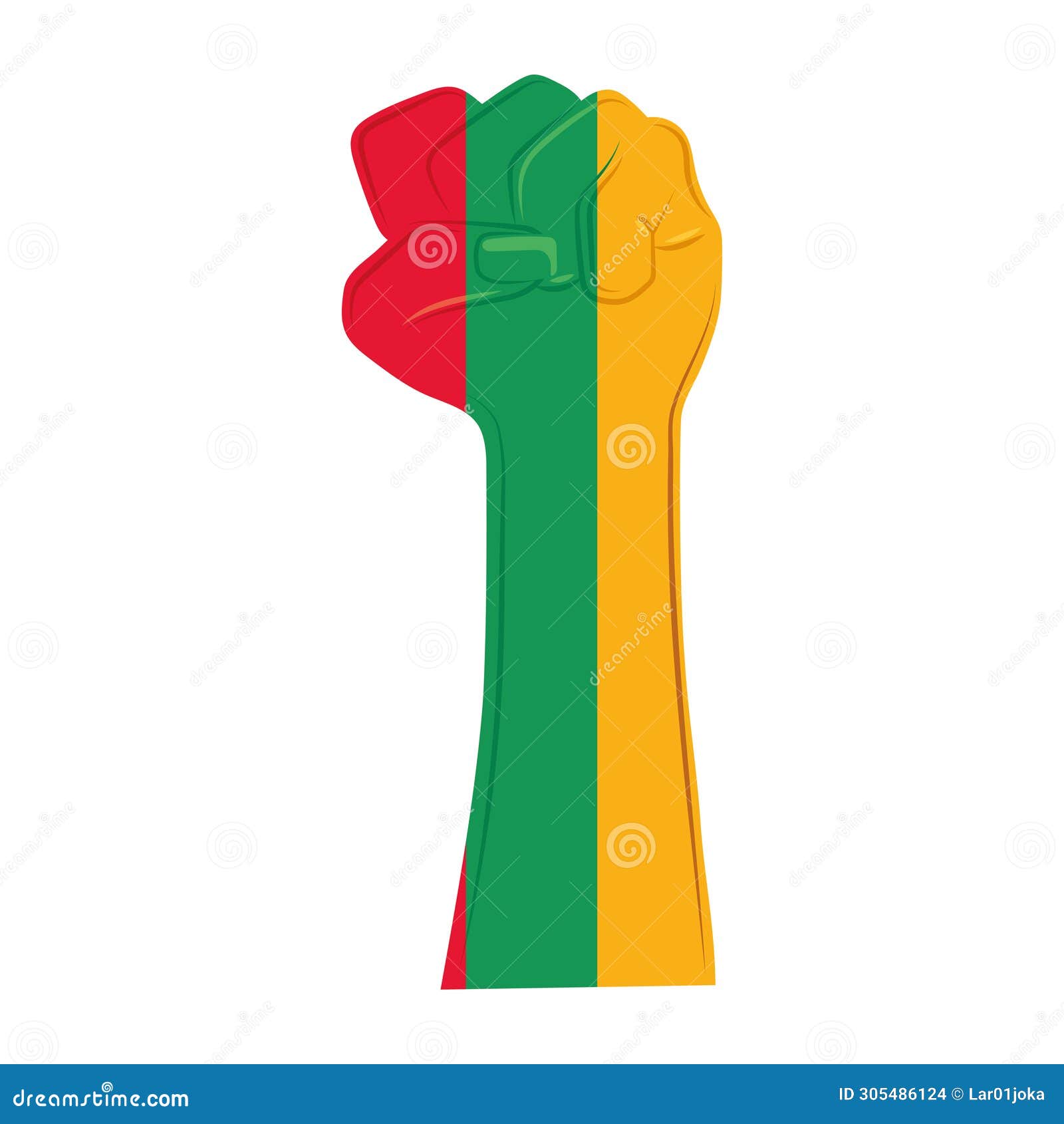 Painted Raising Hand Protest Gesture Vector Stock Illustration ...