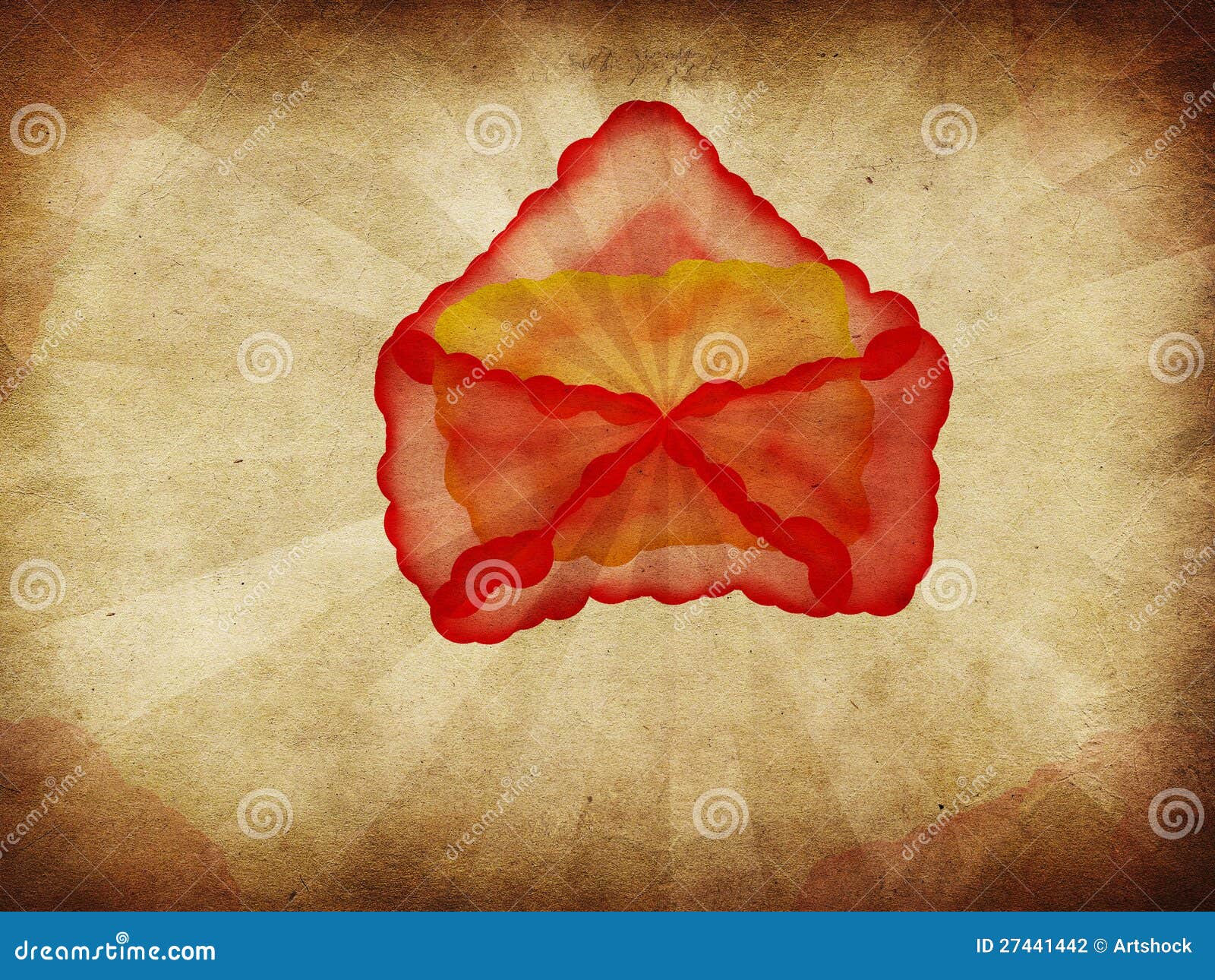 Painted Red Envelope on Paper Background Stock Illustration ...