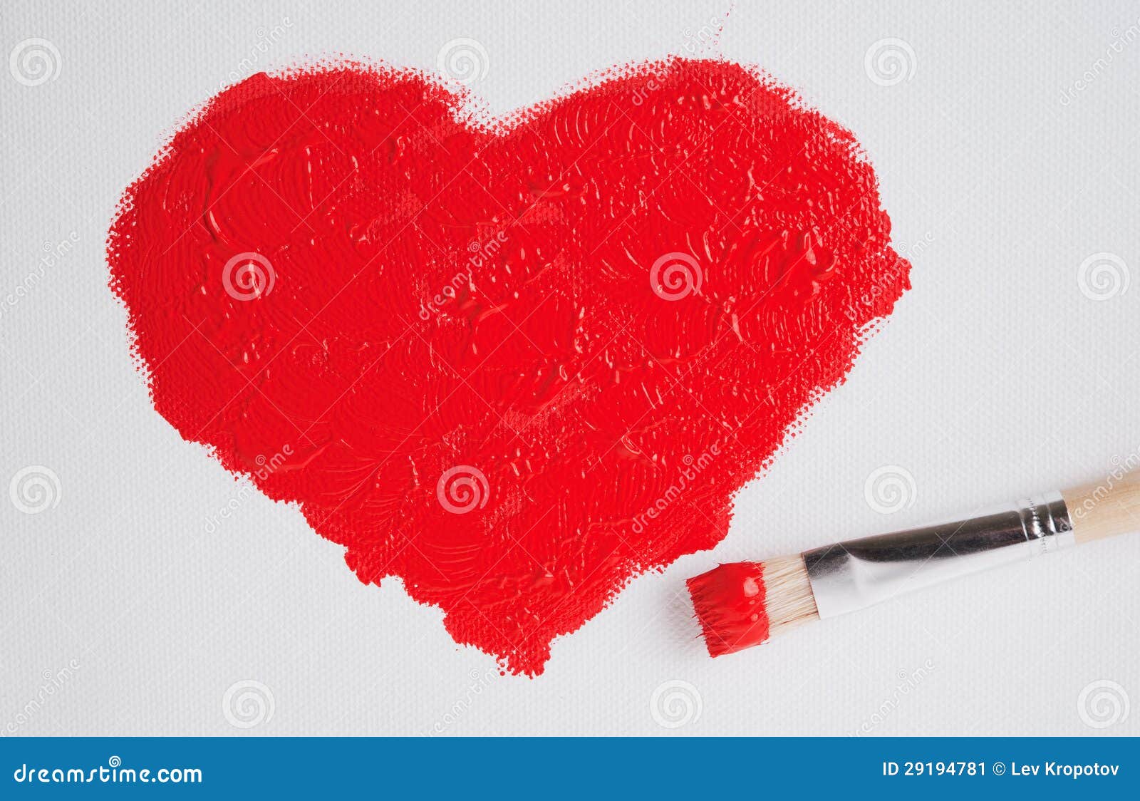 Painted red heart stock image. Image of canvas, symbol - 29194781