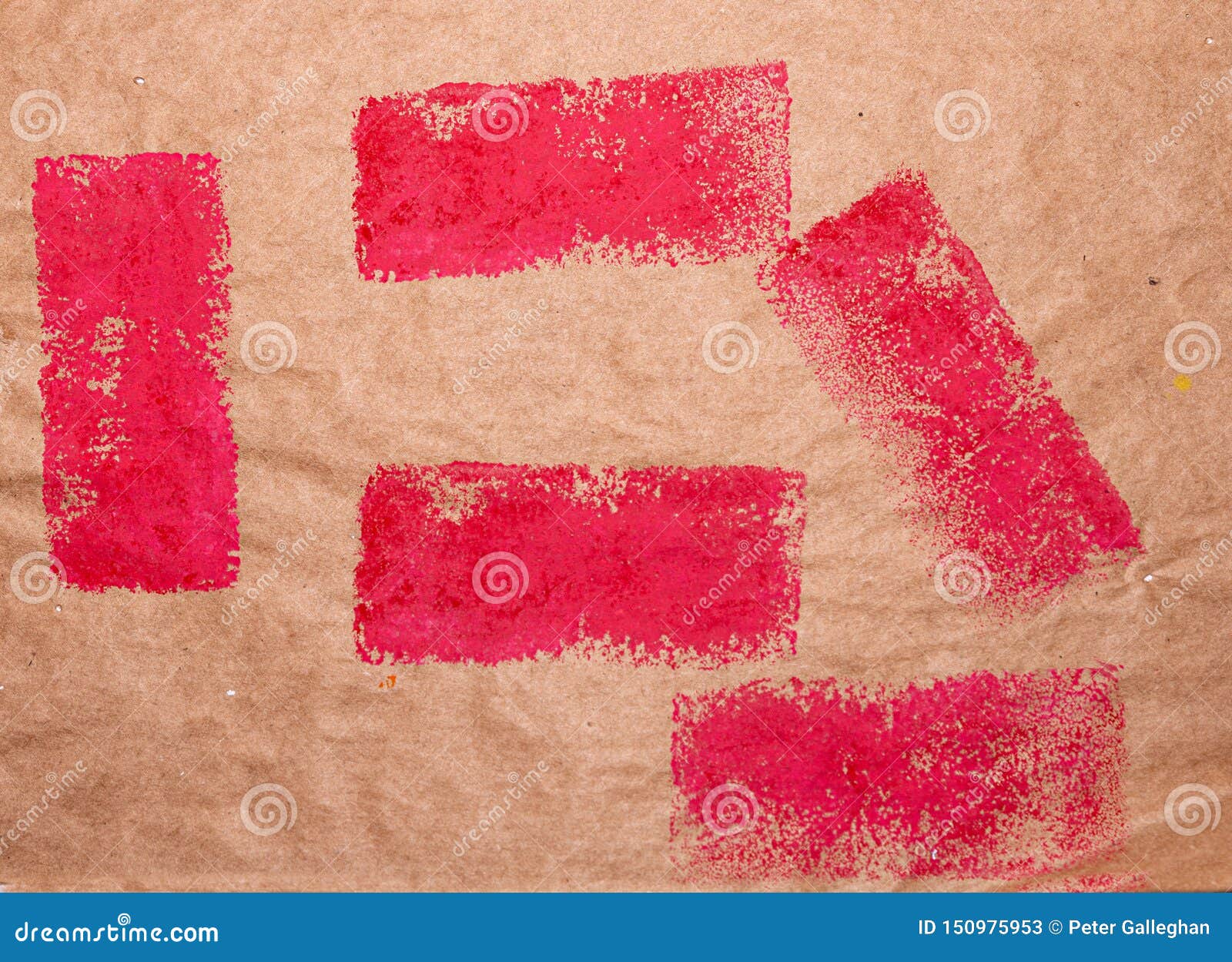 Painted Red Rectangles on Brown Paper Stock Image - Image of lifestyle ...