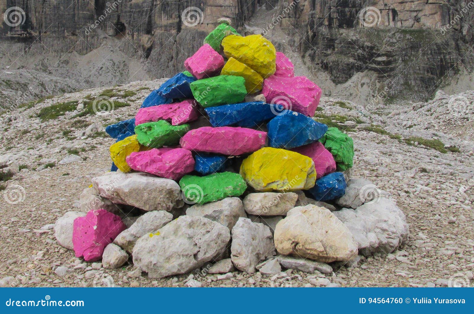 Painted Rocks on Mountain Pass Stock Photo - Image of abstract ...
