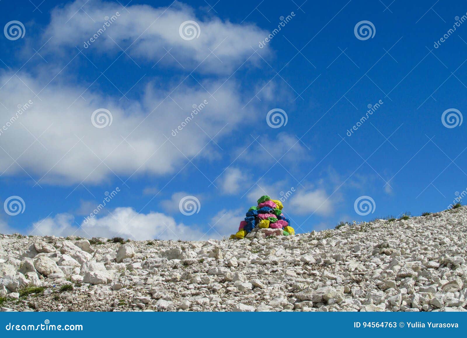 Painted Rocks on Mountain Pass Stock Image - Image of decoration ...