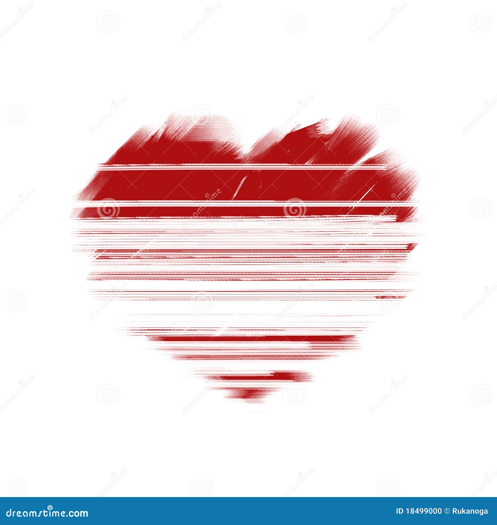 Painted and Scratched Heart. Stock Illustration - Illustration of ...