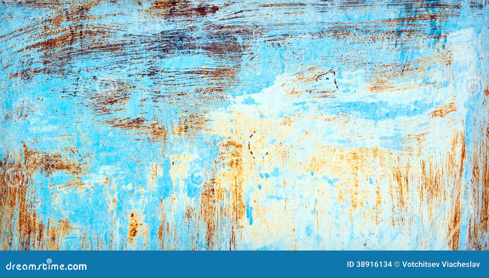Painted and Scratched Metal Surface Stock Photo - Image of effect, blue ...