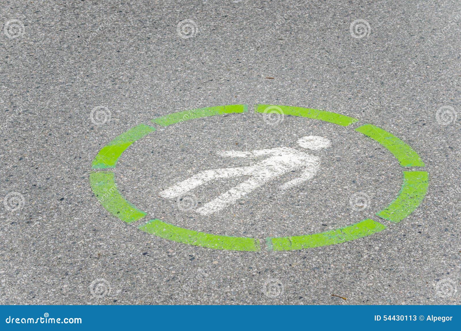 Painted Sign on a Paved Footpath Stock Image - Image of round, painted ...
