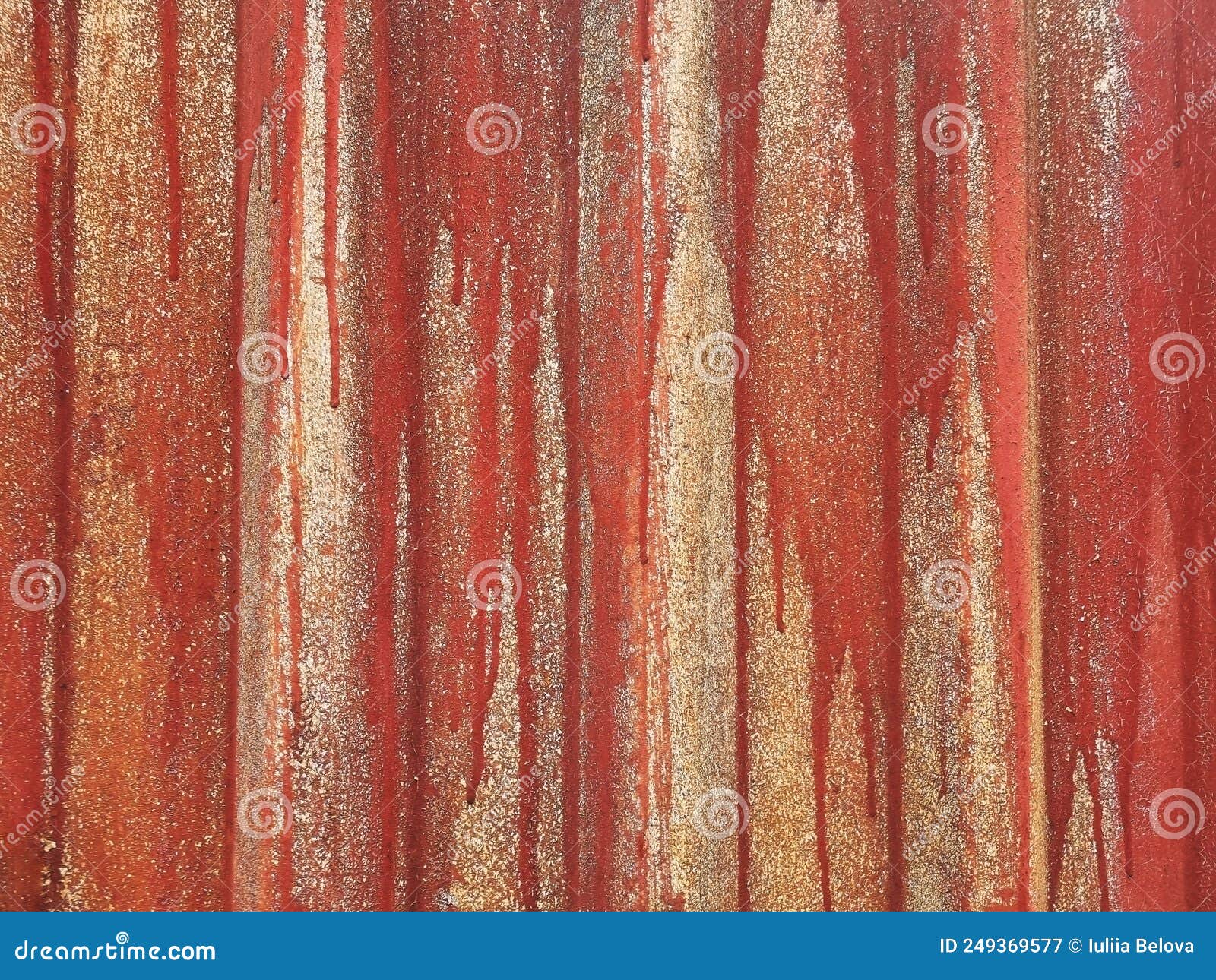 Painted Slate. Streaks of Red Paint on a Corrugated Surface. Expression ...