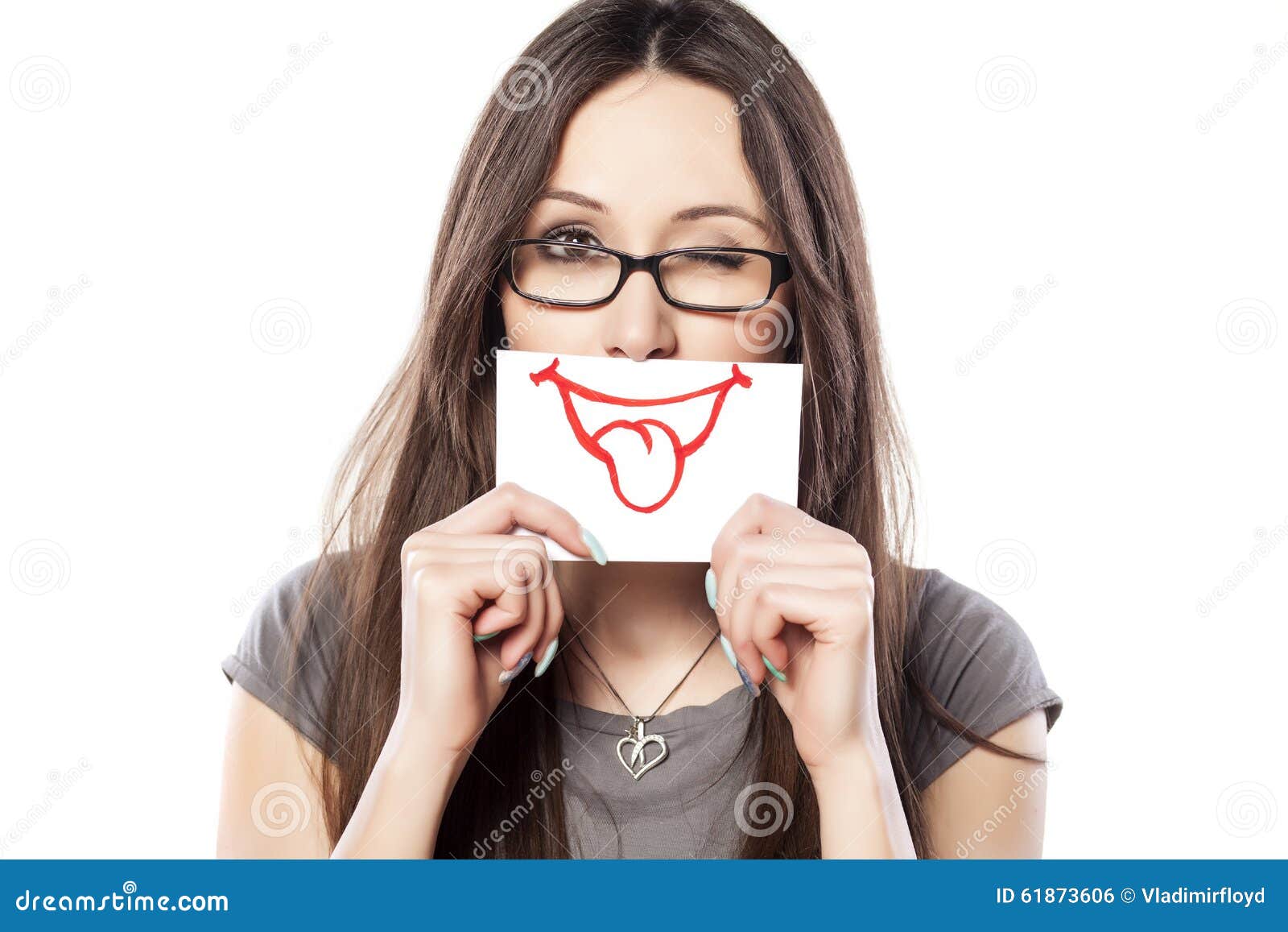 Painted smile stock photo. Image of face, hand, cheerful - 61873606