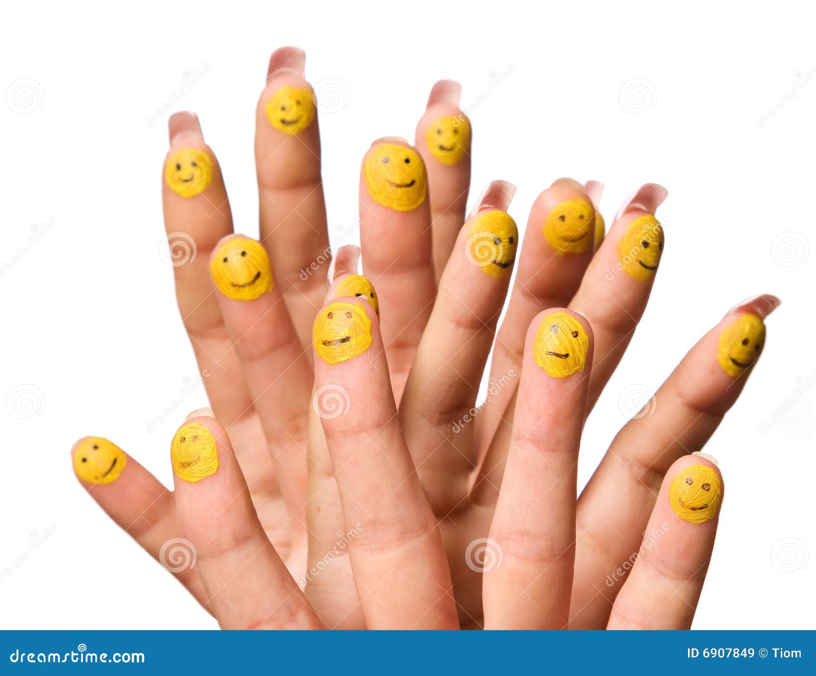 Painted Smilies on Fingertips Stock Image - Image of fingernail, face ...