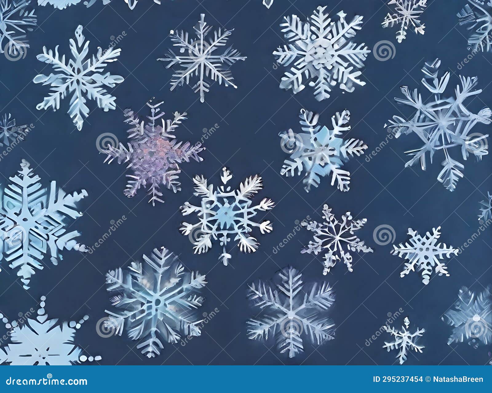 Painted Snowflakes on Duotone Background Drawing Palette. Stock ...