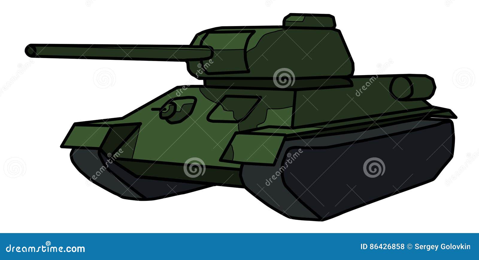 Old Soviet Tank T-34 Frontal View Royalty-Free Cartoon | CartoonDealer ...