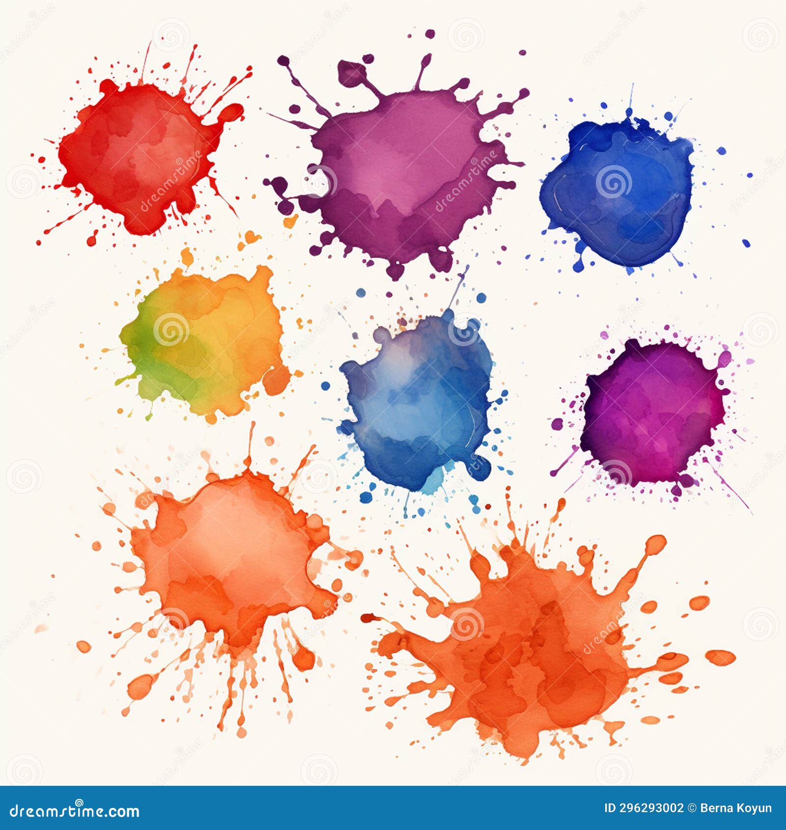Painted Spatter with Abstract Drip and Ink Blot Stock Illustration ...