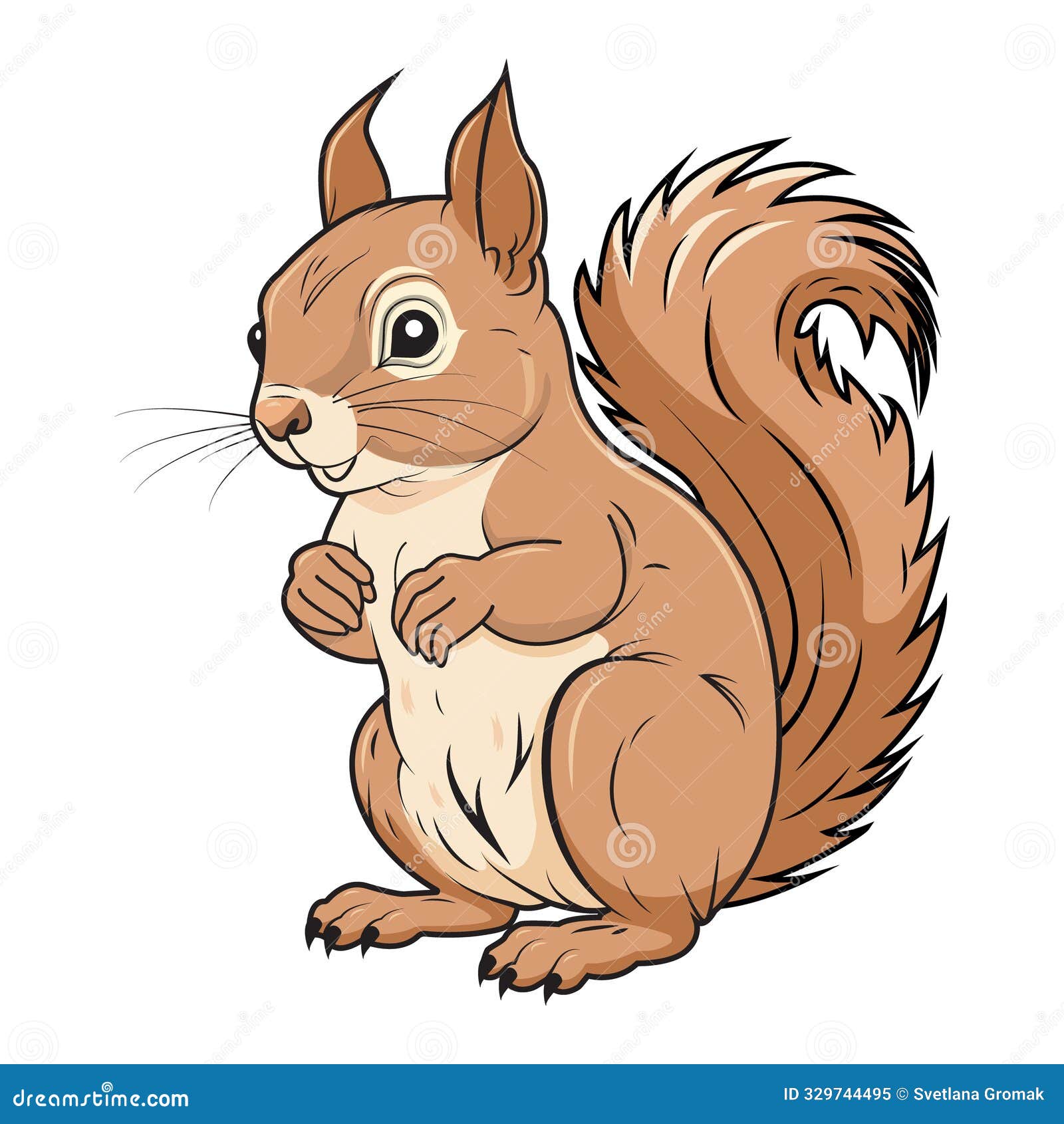 A Painted Squirrel. a Cute Squirrel in a Cartoon Style Stock Vector ...
