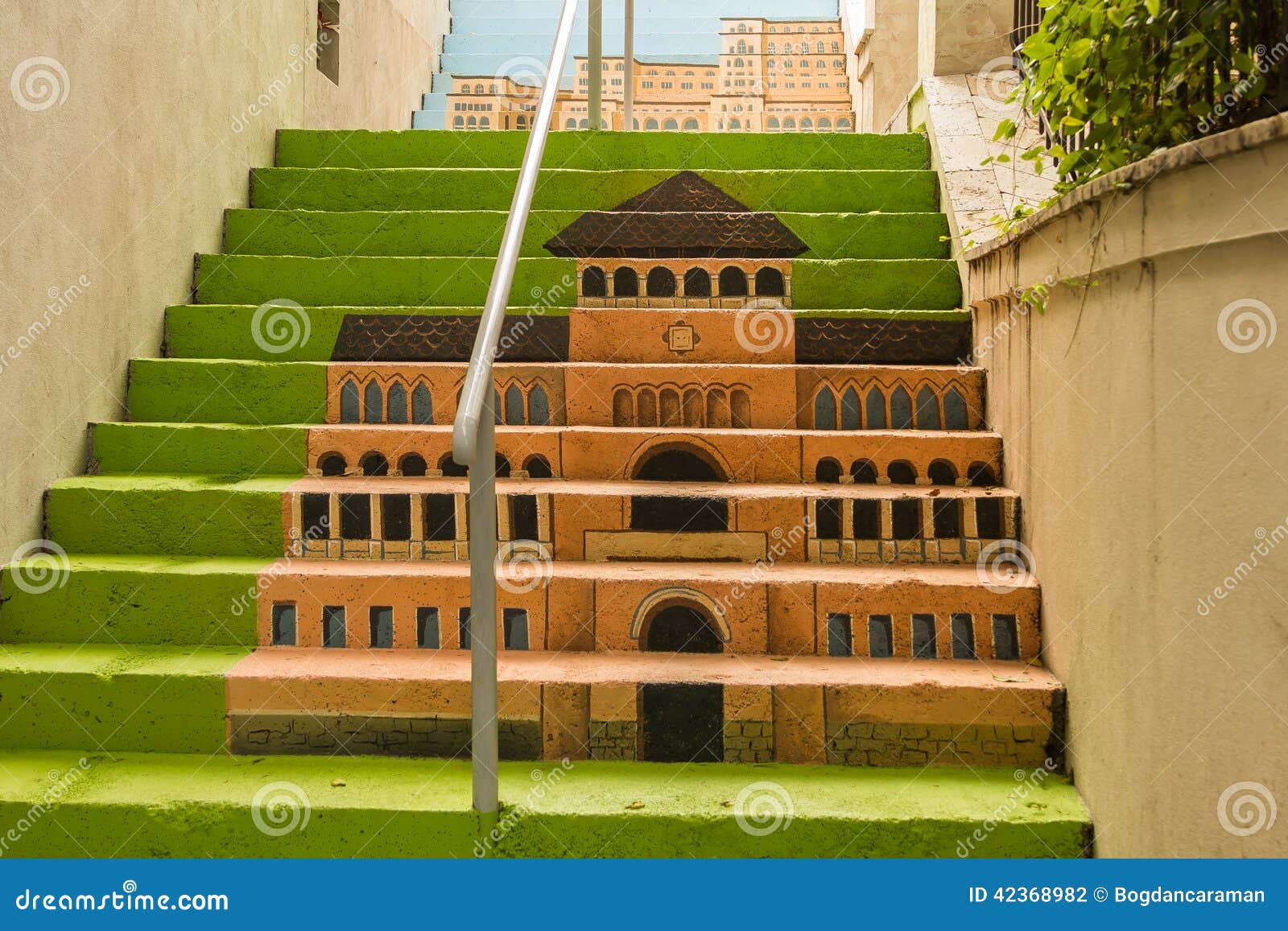 Painted Stairs - Museum of the Romanian Peasant Editorial Photography ...