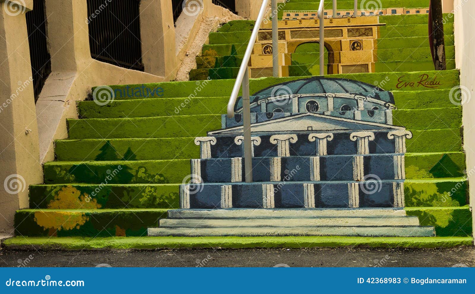 Painted Stairs - Romanian Athenaeum Editorial Stock Photo - Image of ...