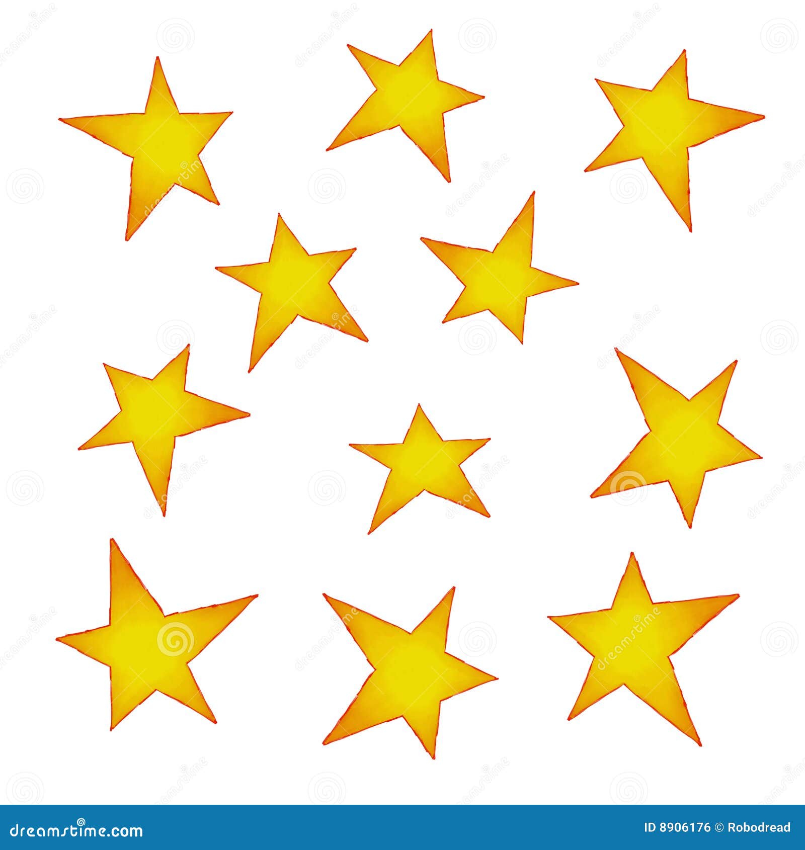 Painted stars stock illustration. Illustration of rays - 8906176