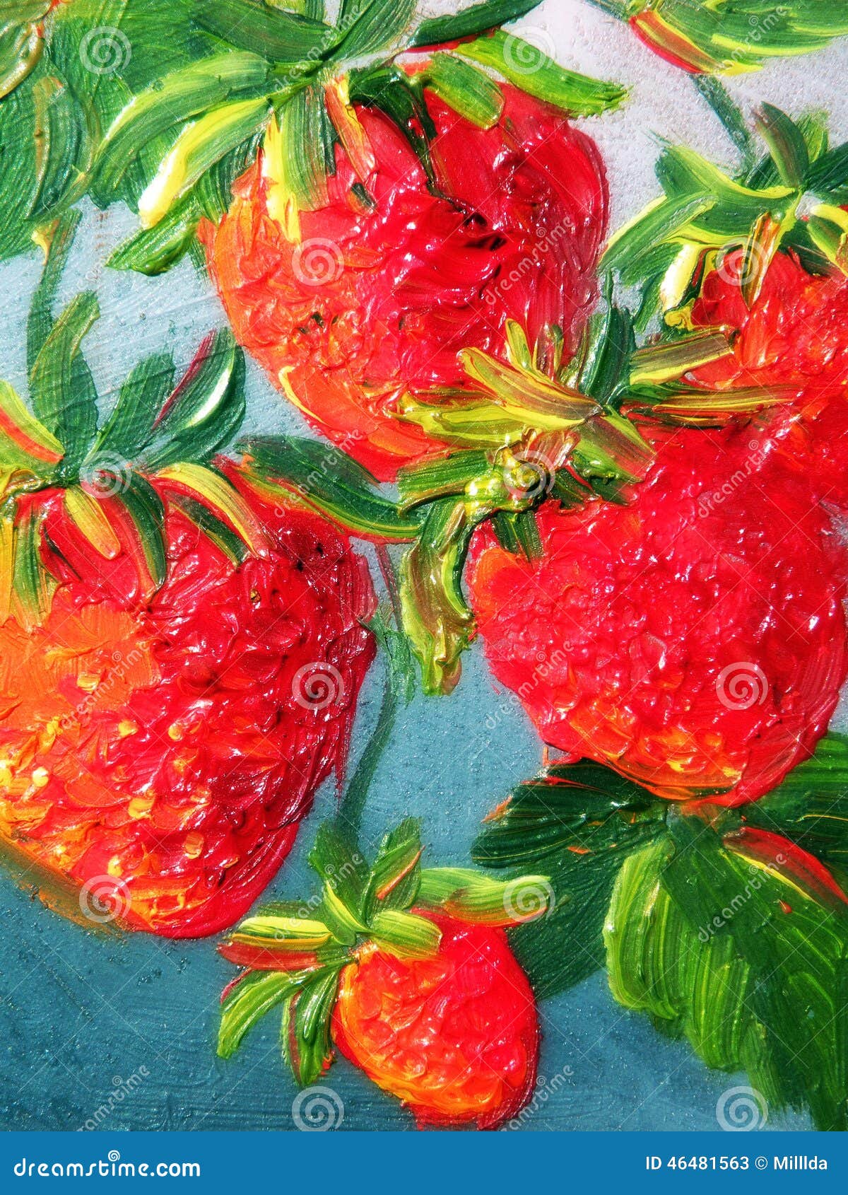 Painted Strawberries Abstract Stock Image - Image of paint, abstract ...