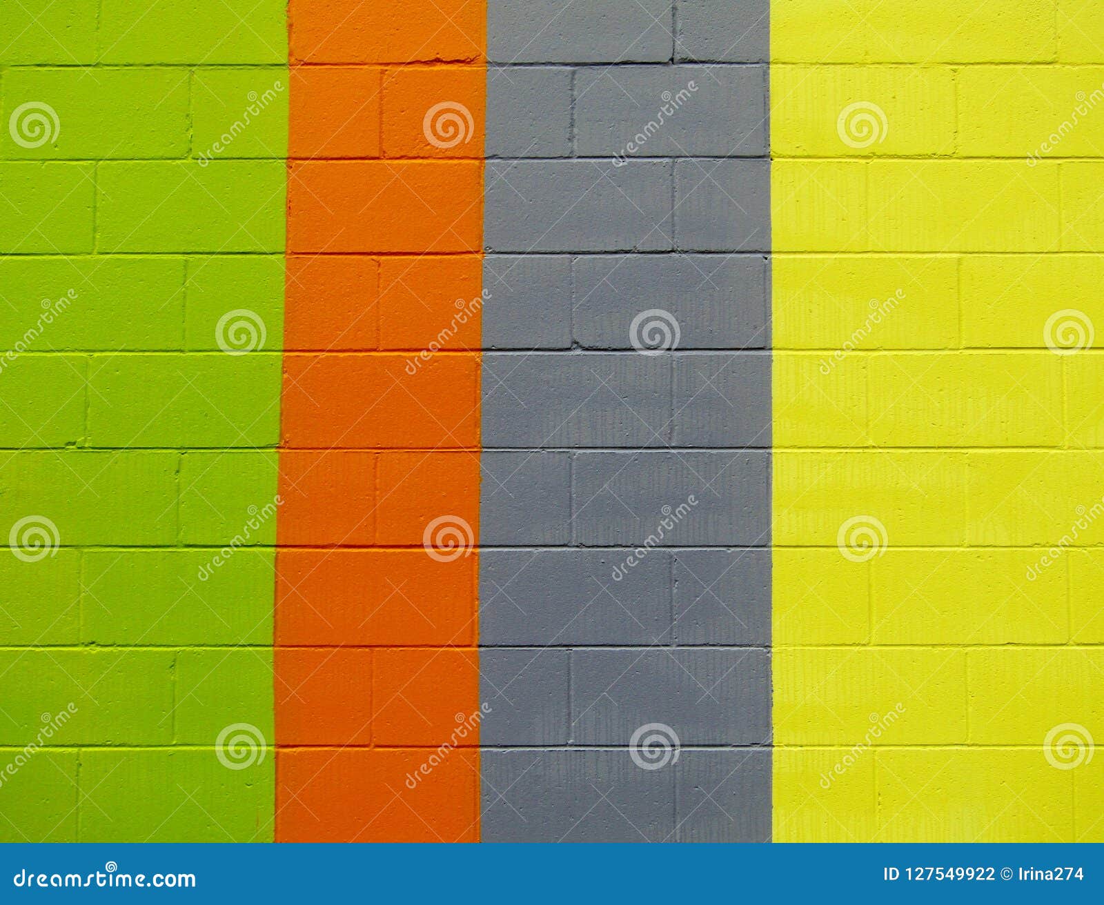Painted Stripe Concrete Brick Wall Stock Photo - Image of colors ...