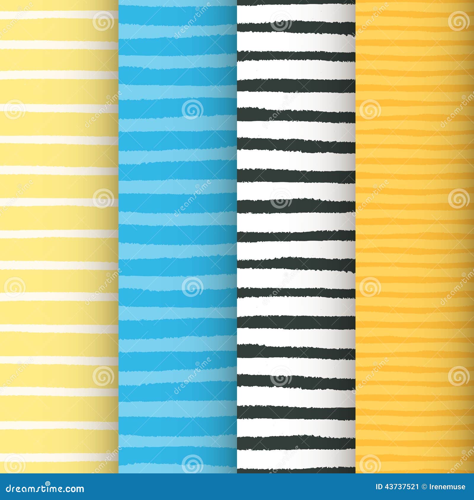 Painted Stripes Seamless Patterns Set Stock Vector - Illustration of ...