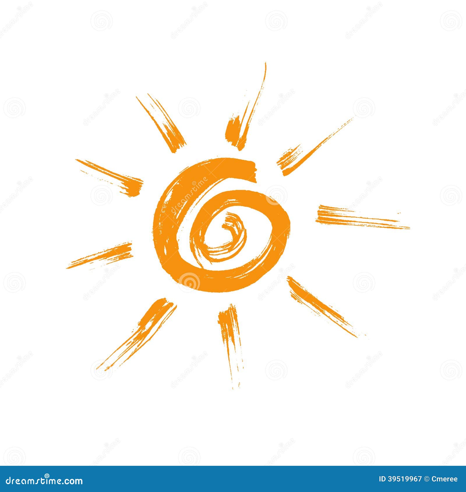 Painted sun stock vector. Illustration of handdrawn, sketch - 39519967
