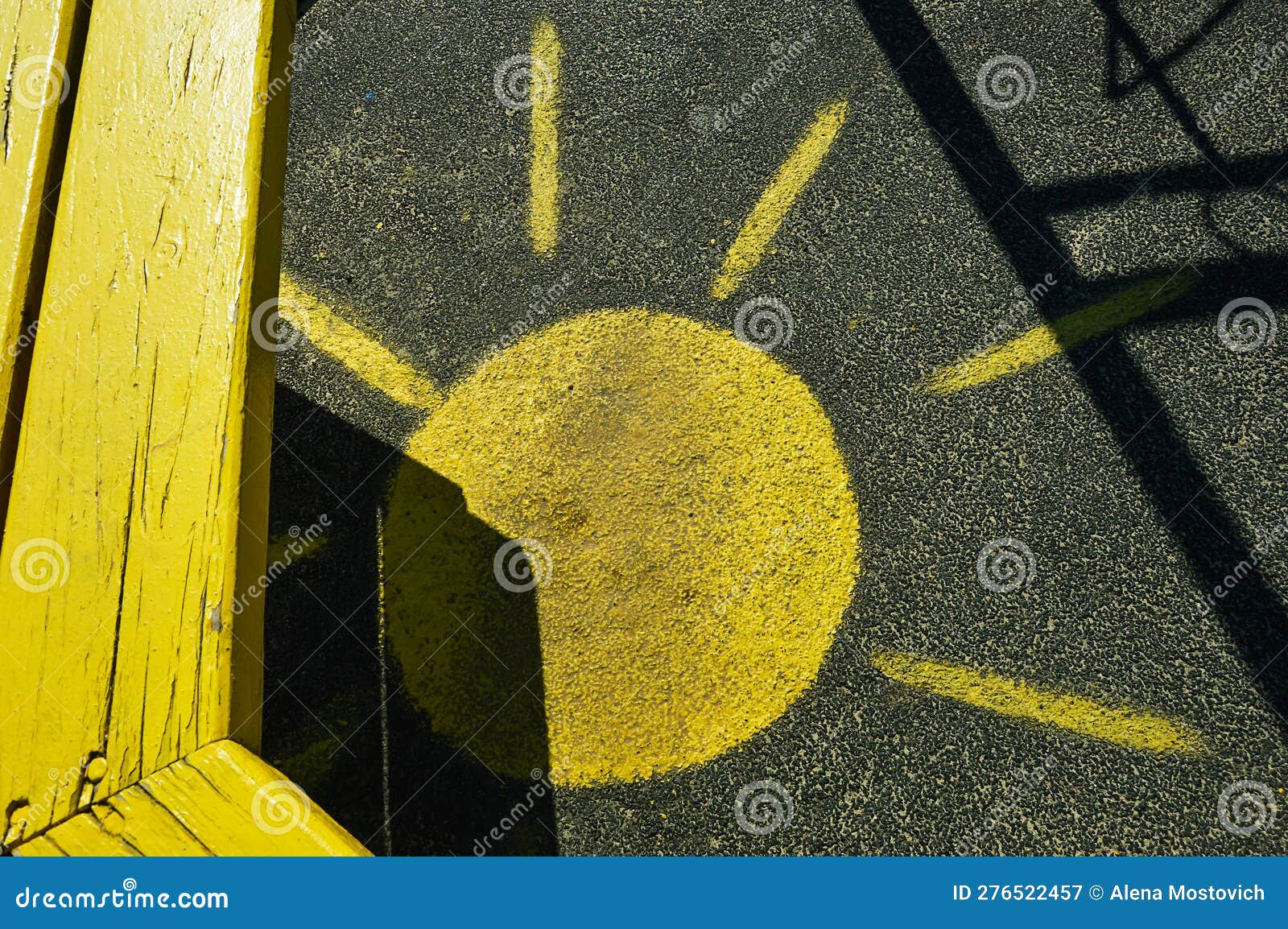A Painted Sun on the Playground. Background for the Design Stock Image ...