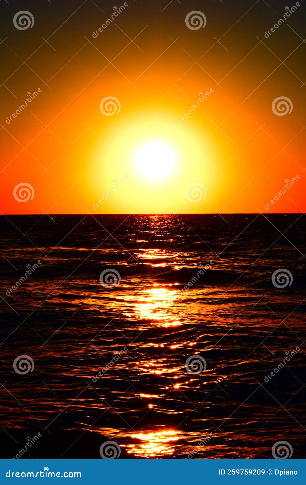 Painted Sunset Over the Ocean or River Stock Image - Image of river ...