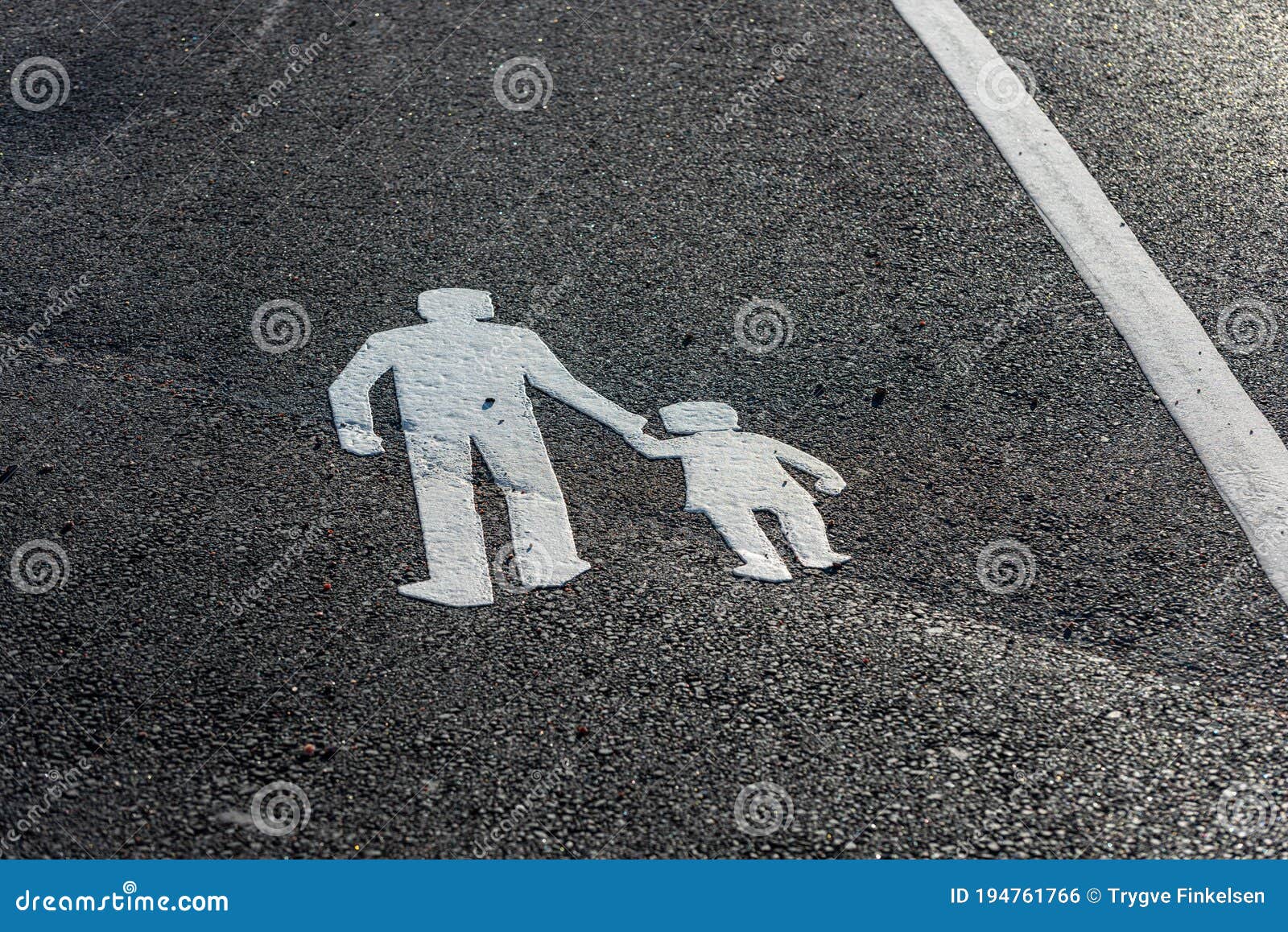 Painted Symbol on the Asphalt Marking a Walking Path Stock Photo ...