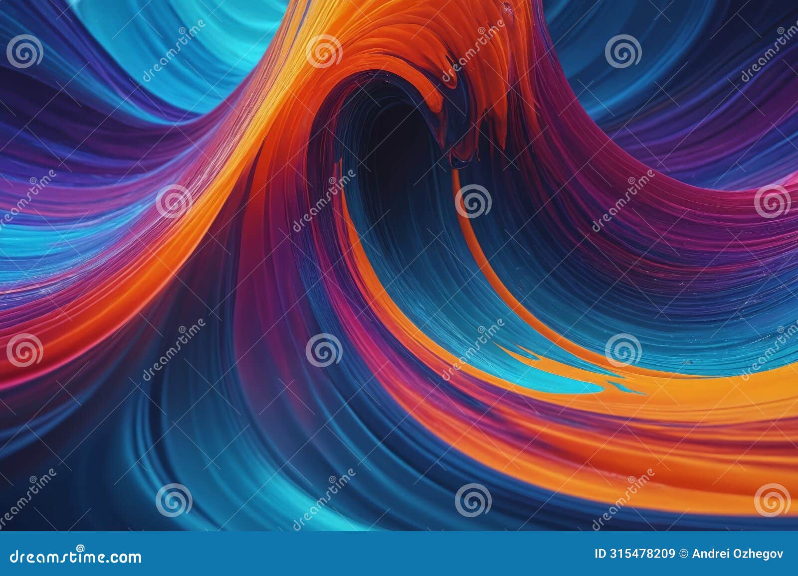 "Painted Symphony: Vibrant Wave Simulation in Multicolor Stock Image ...