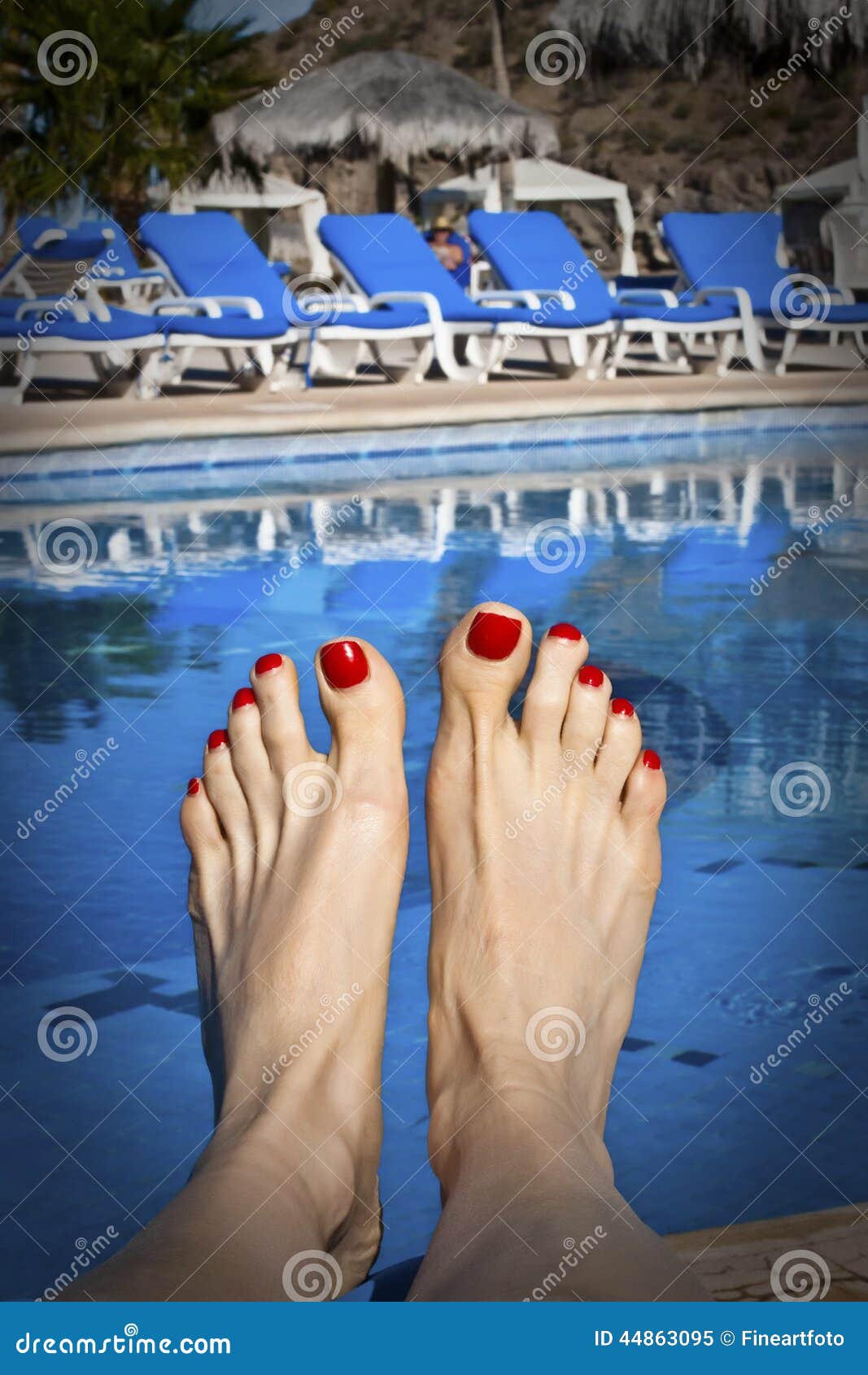 Painted Toes at the Pool stock image. Image of cool, nails - 44863095