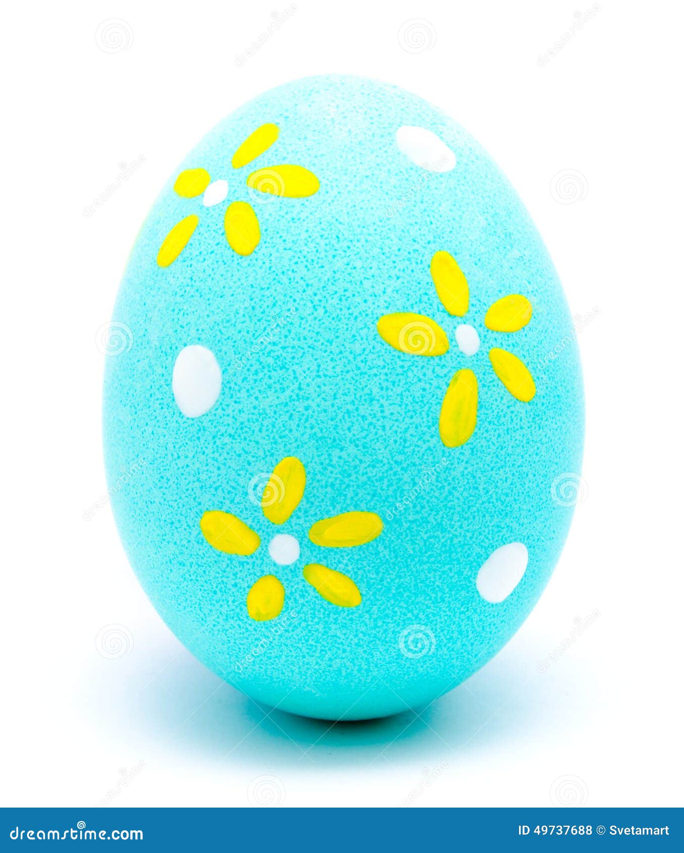 Painted Turquoise Easter Egg Isolated Stock Photo - Image of symbol ...