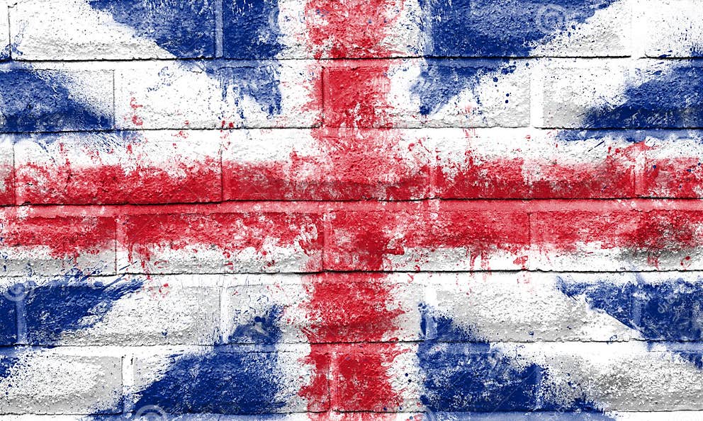 Painted Union Jack stock illustration. Illustration of wall - 83674611