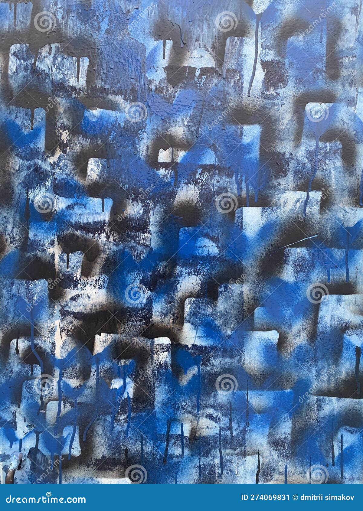 Painted Wall in Blue Paint with Pattern As Background Stock Image ...