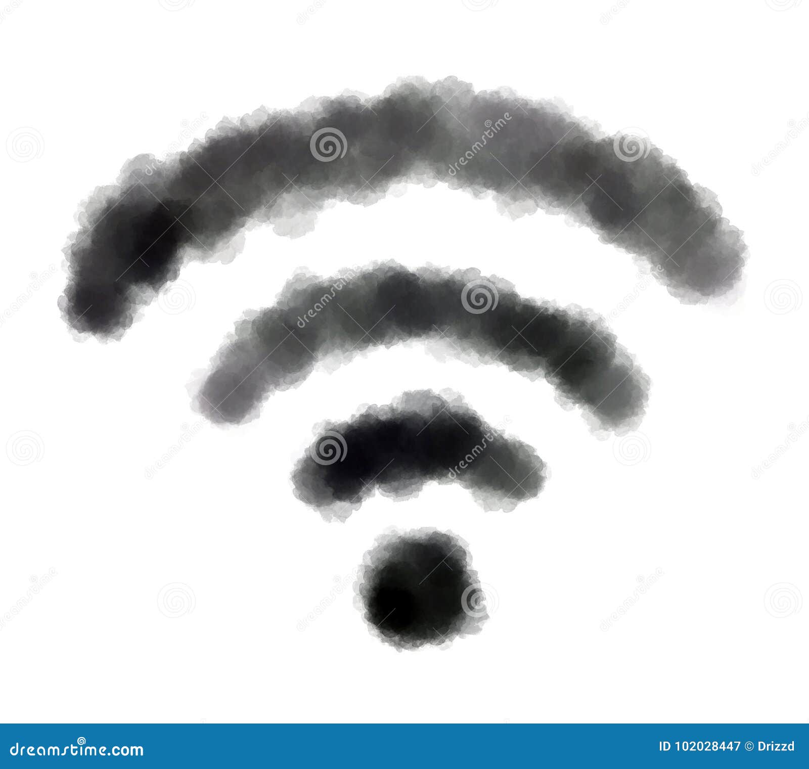 Wifi Symbol on White Background Stock Illustration - Illustration of ...
