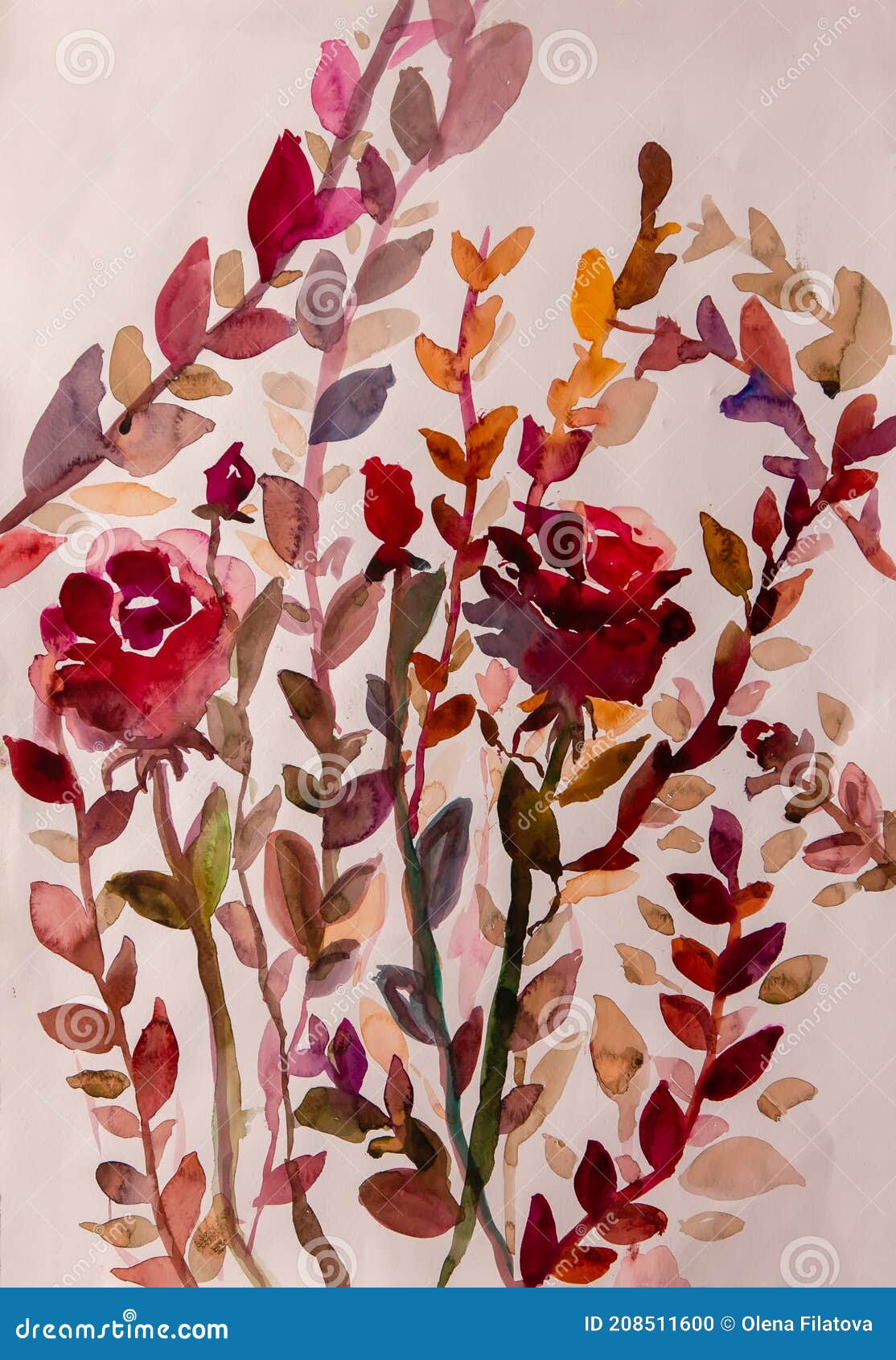 Painted wild rose bush editorial image. Image of flower - 208511600