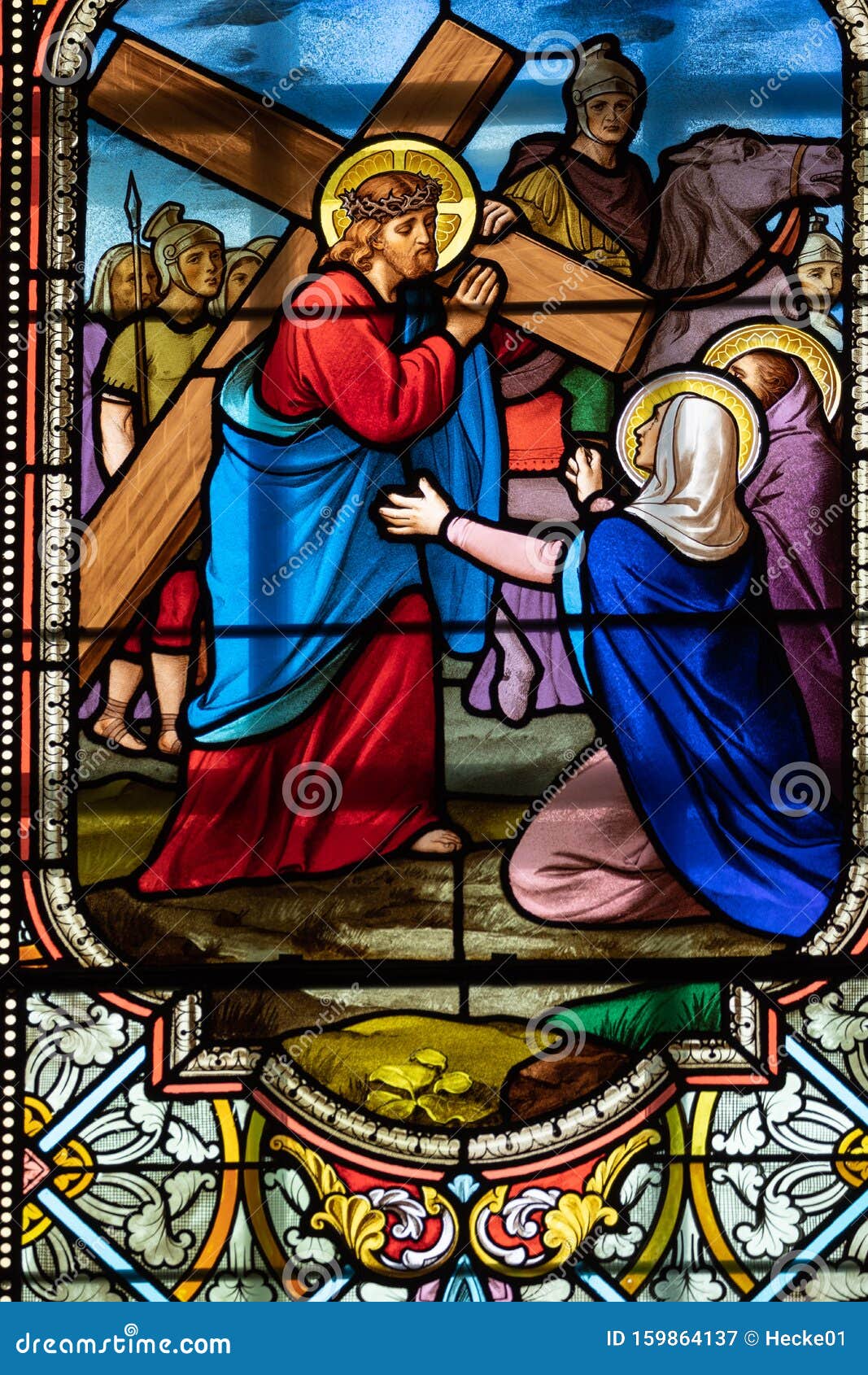 Painted Windows of a Church Stock Image - Image of angel, christian ...